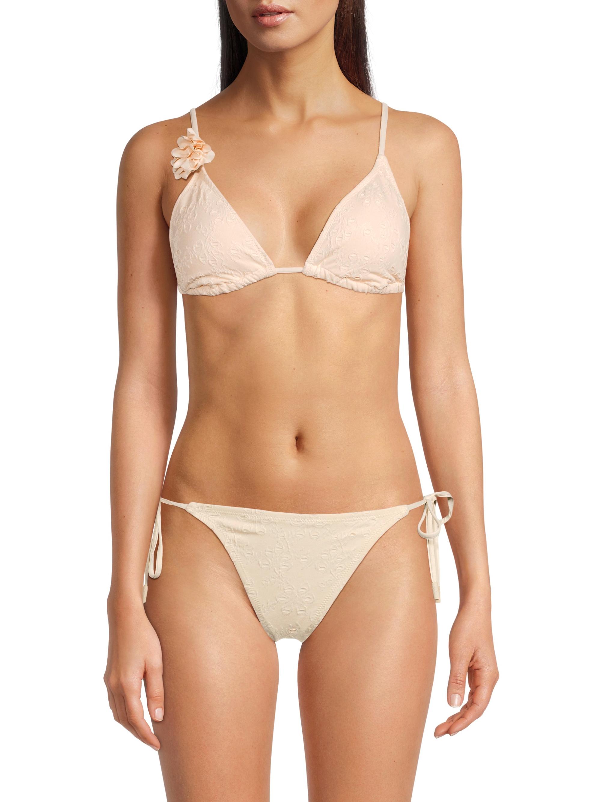 Click here for Red Carter Womens Flower Appliqué Triangle Bikini... prices