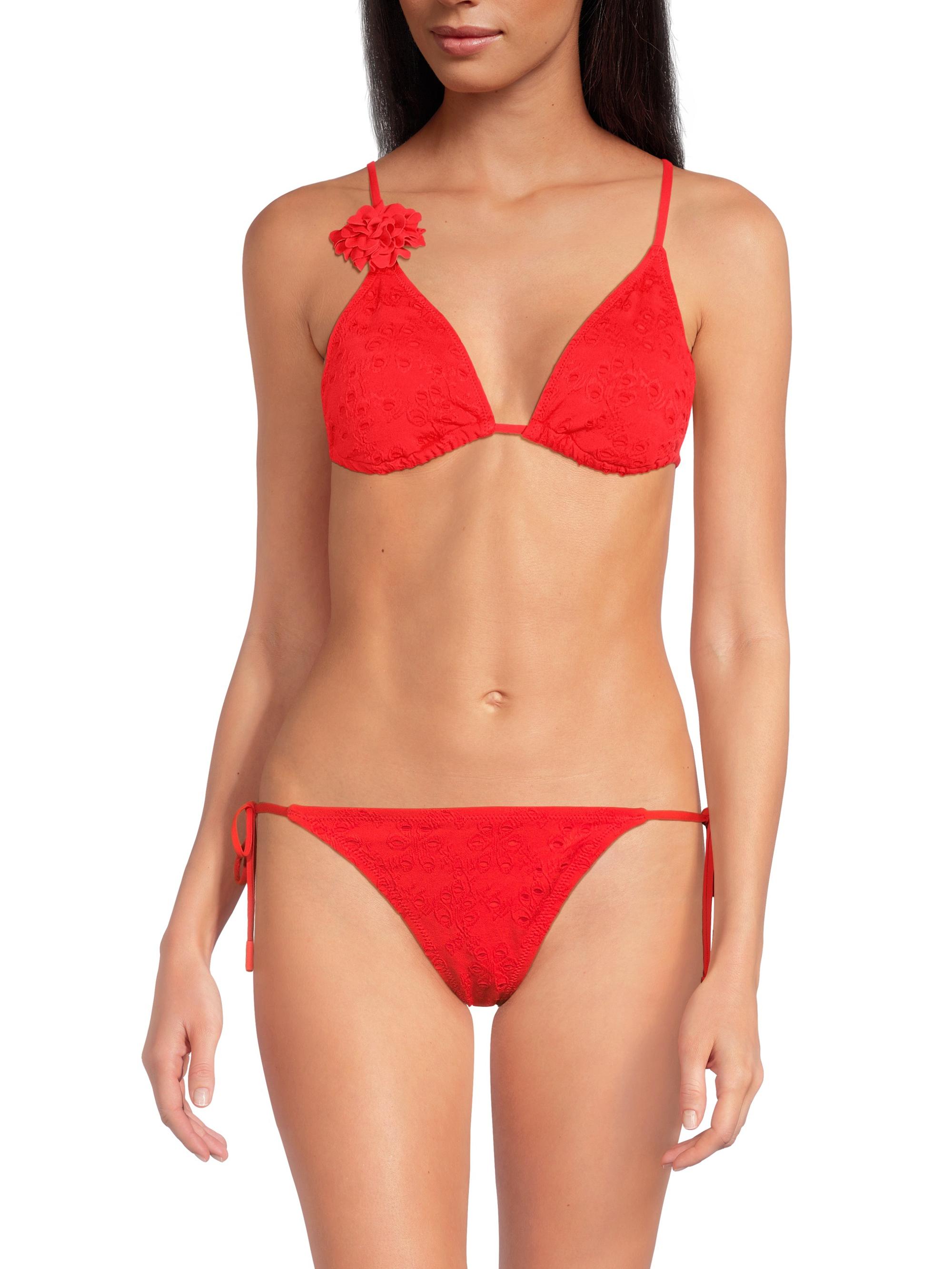 Click here for Red Carter Womens Flower Appliqué Triangle Bikini... prices