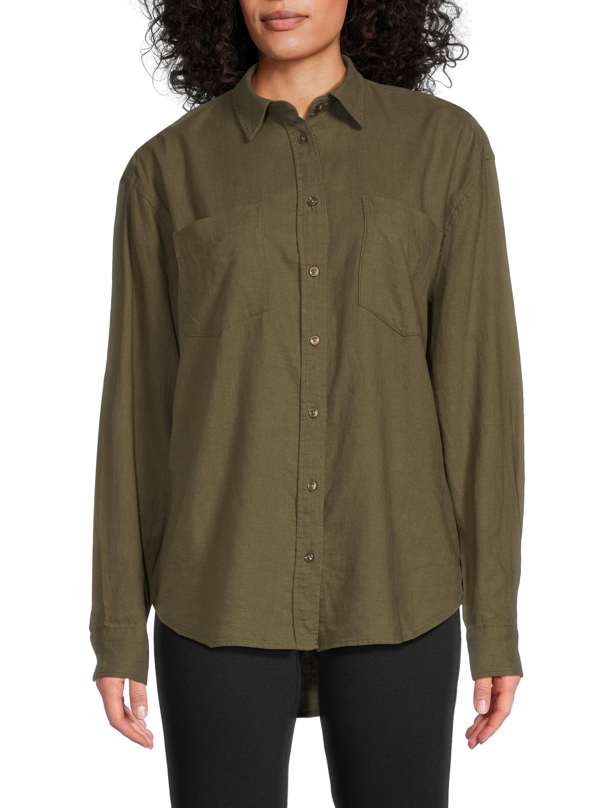 Click here for 7 For All Mankind Womens Linen Blend Shirt - Soft... prices