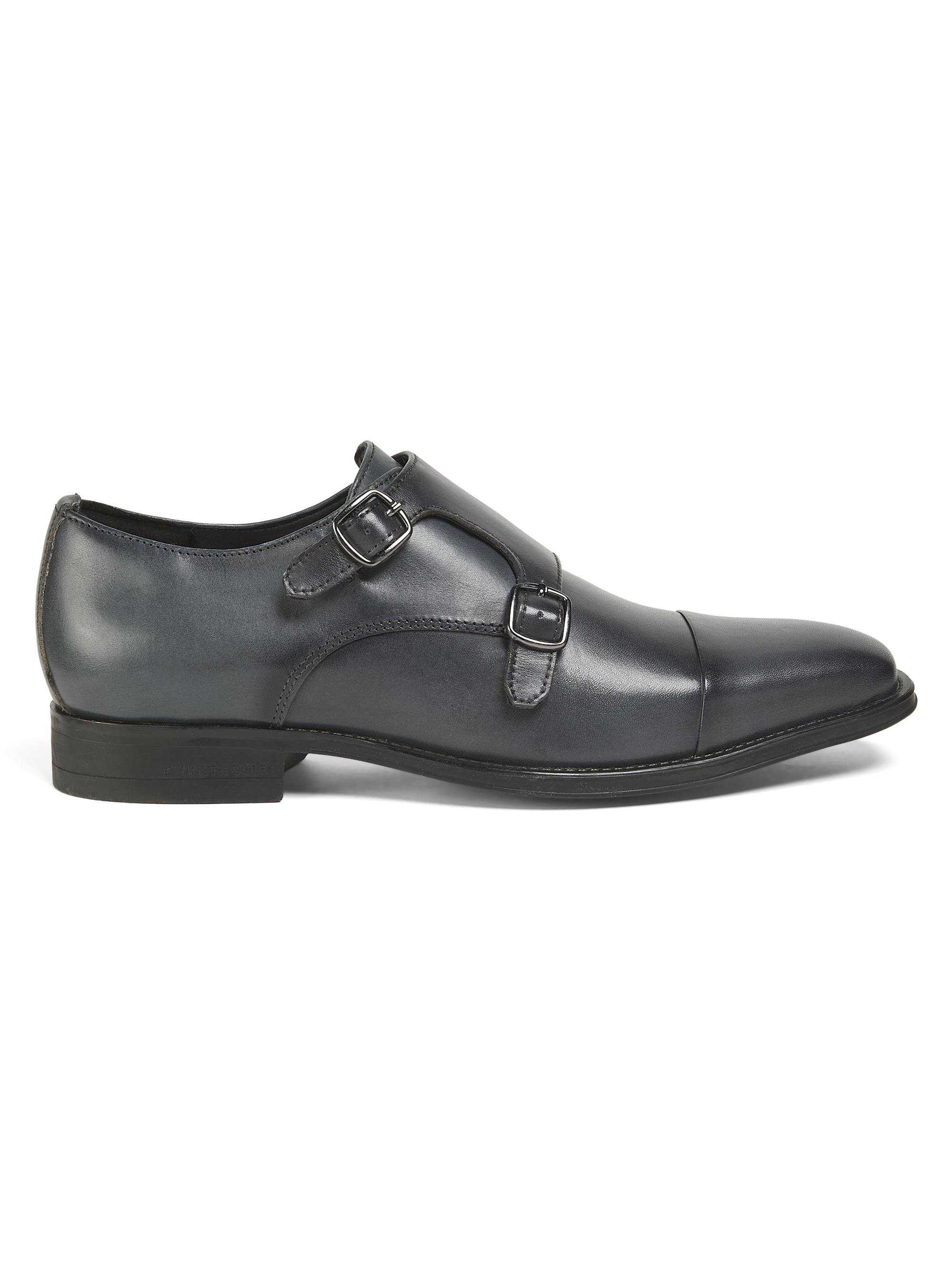 Kenneth Cole New York Mens Charles Double Monk Strap Shoe - Dark gray