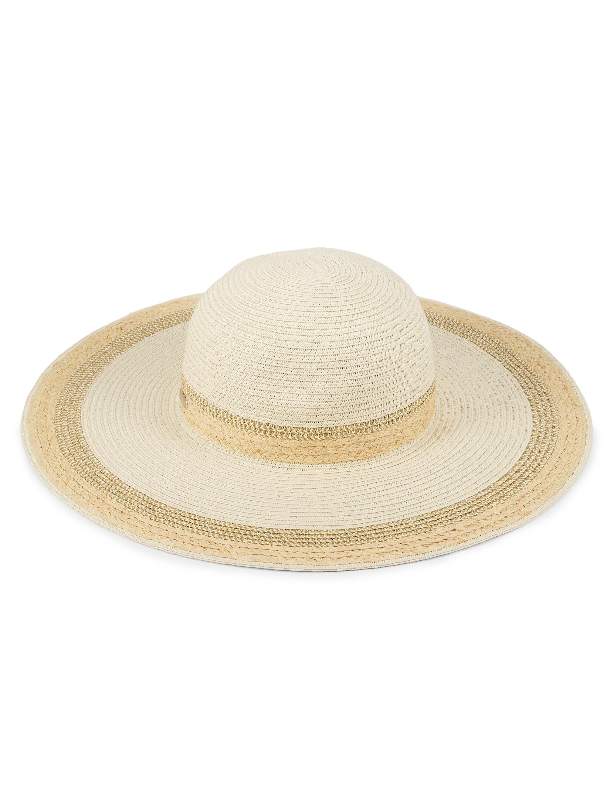 Click here for Calvin Klein Womens Raffia Metallic Sunhat - Natur... prices