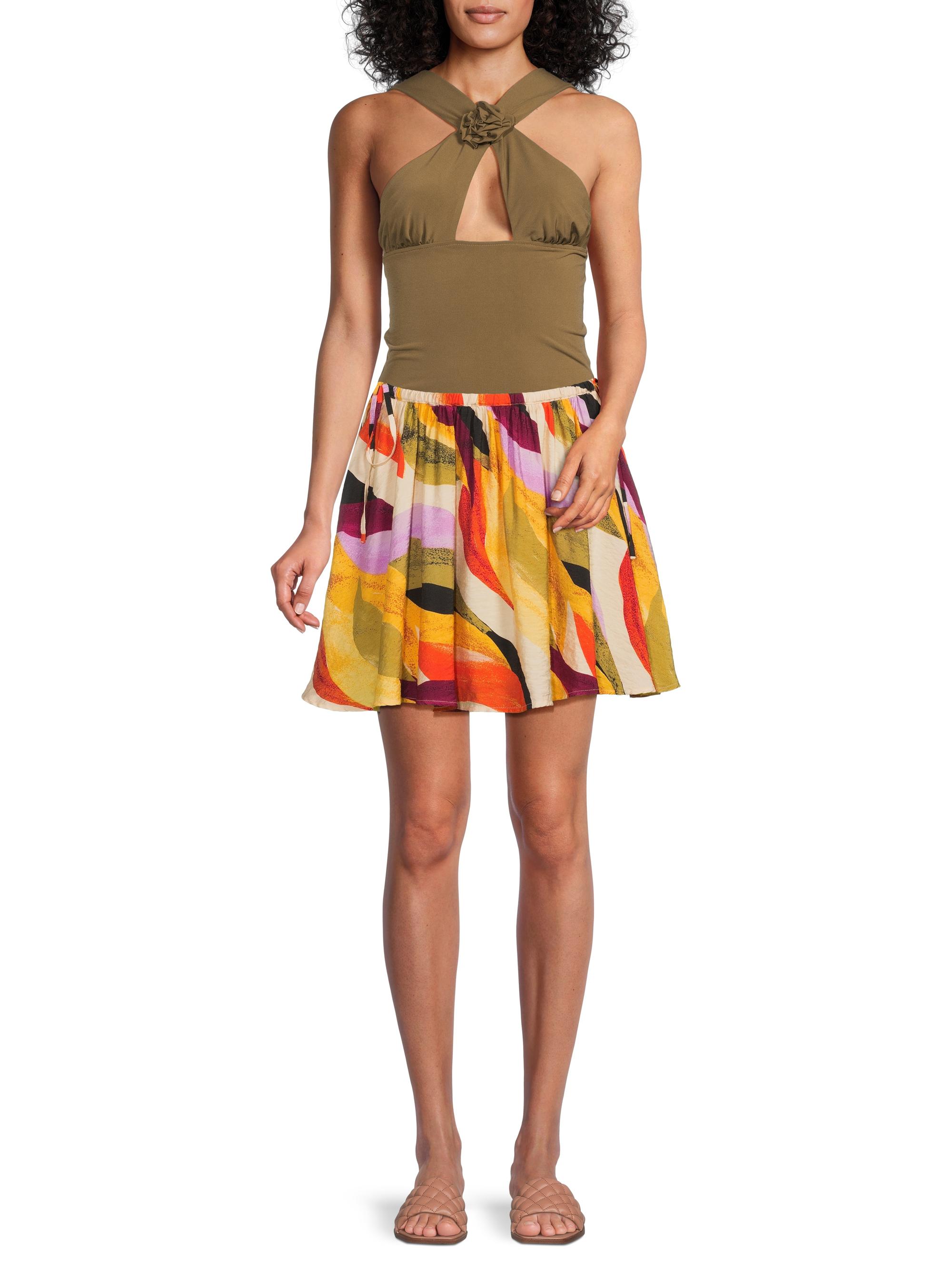 Click here for Vero Moda Womens Tilly Abstract-Print Pleated Mini... prices
