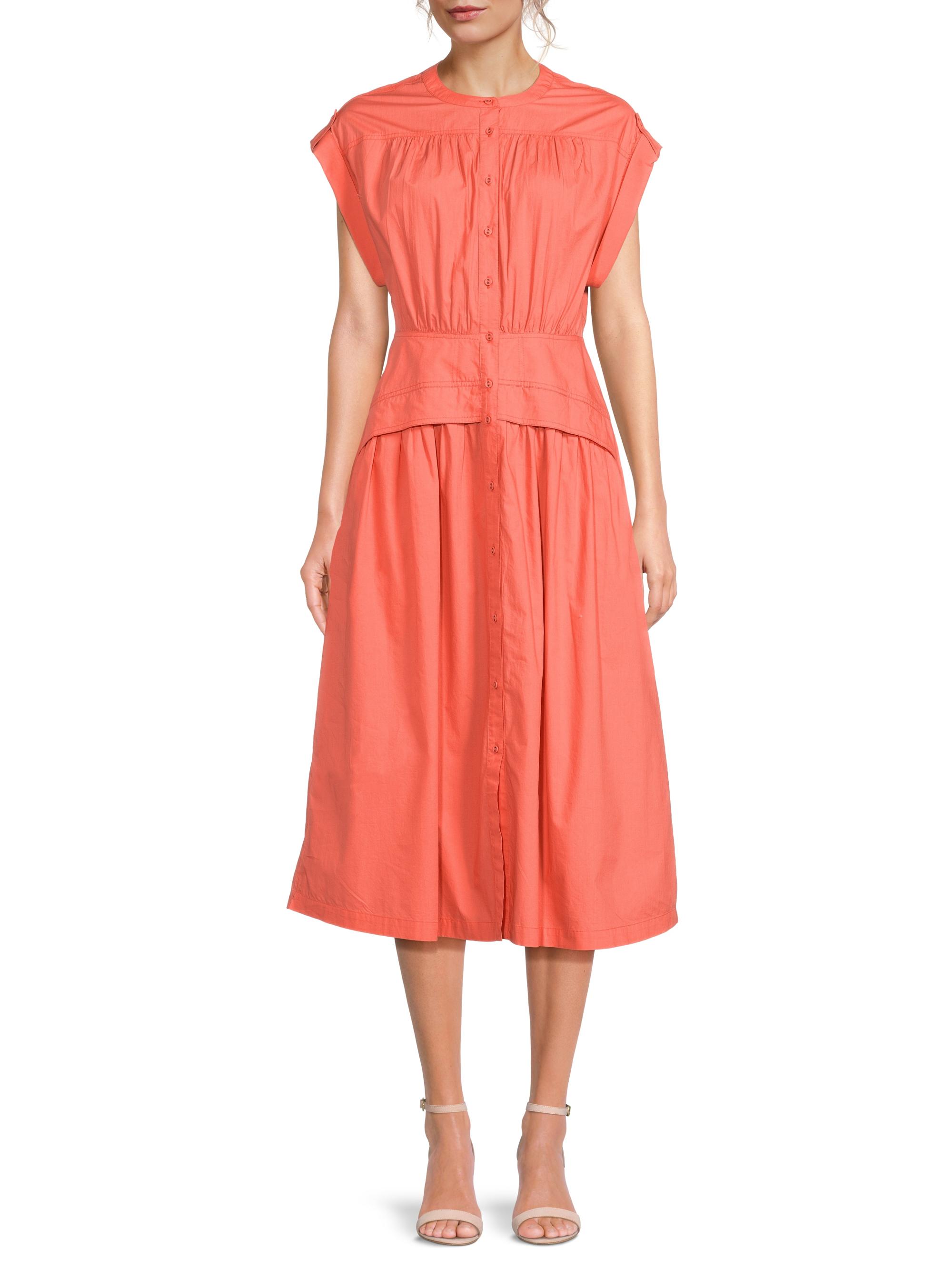 Click here for Area Stars Womens Cuff Cotton Poplin Midi-Dress -... prices