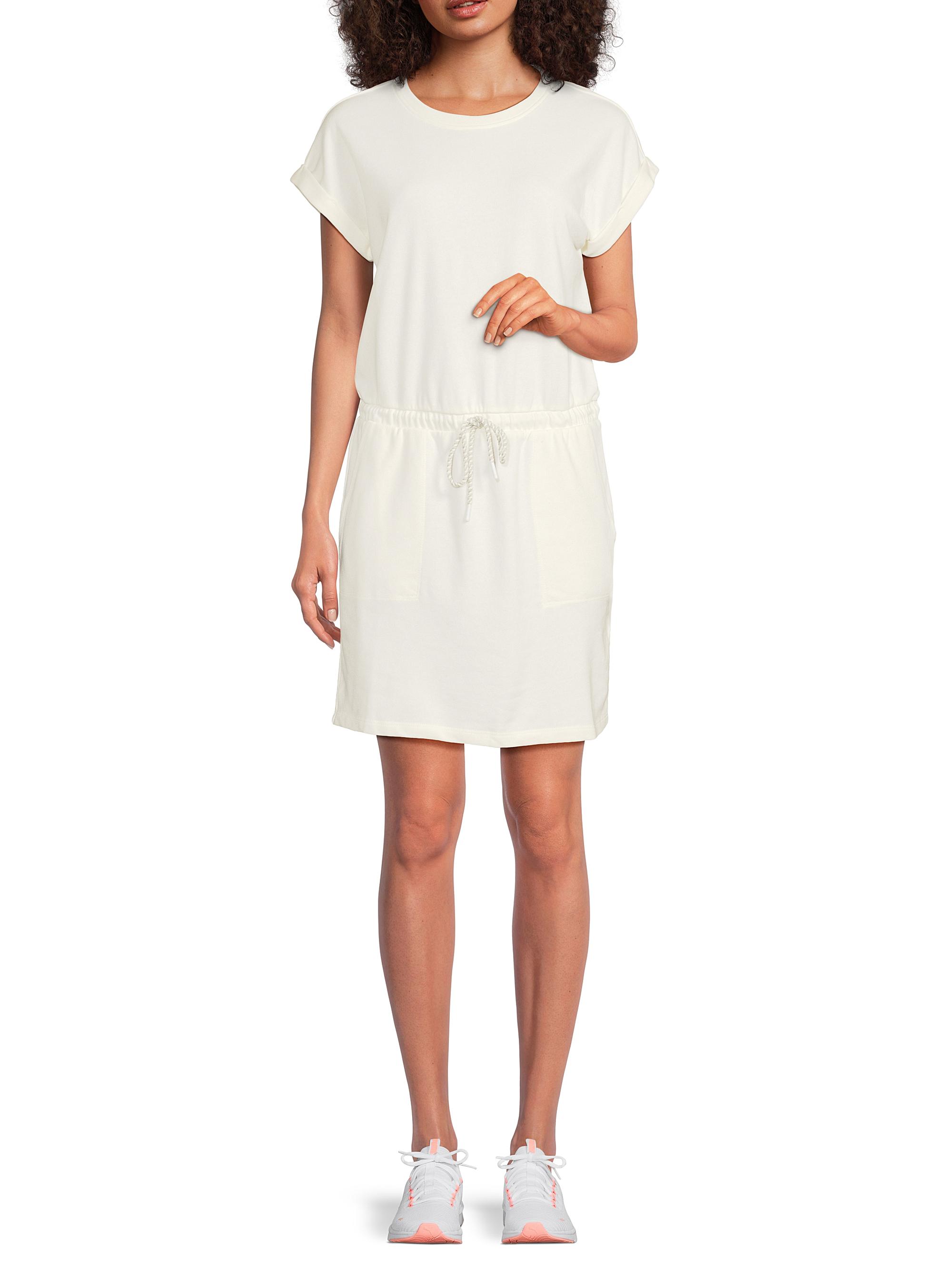 Click here for Andrew Marc Womens Drawstring Cotton-Blend Minidre... prices