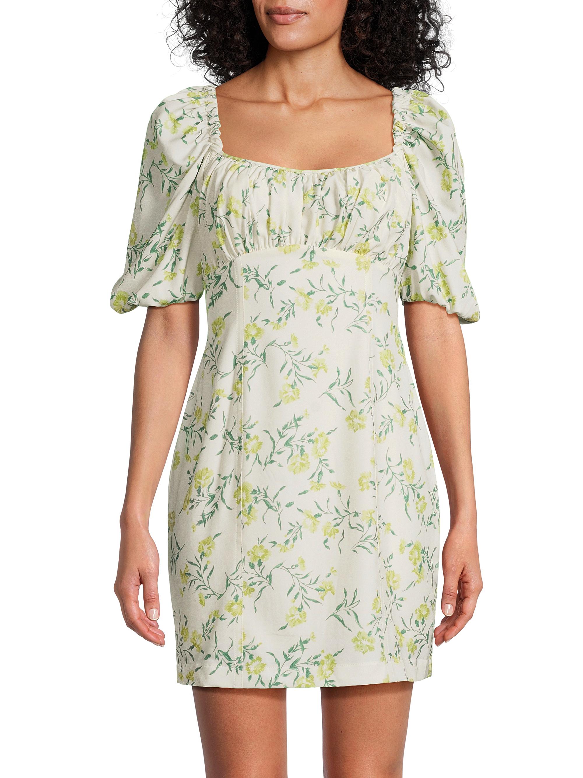 Click here for Lea & Viola Womens Floral Puff Sleeve Minidress -... prices