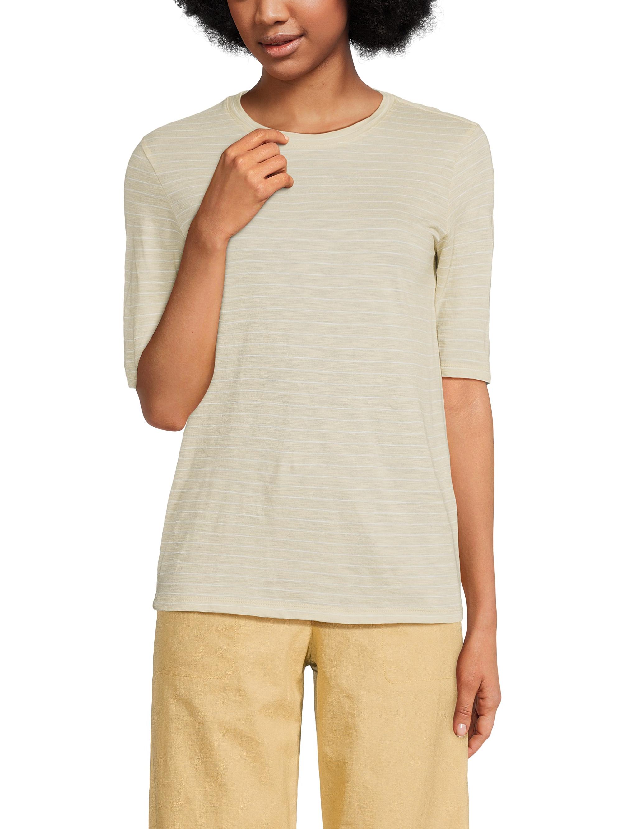 Click here for Vince Womens Striped Cotton T-Shirt - Light Oat -... prices