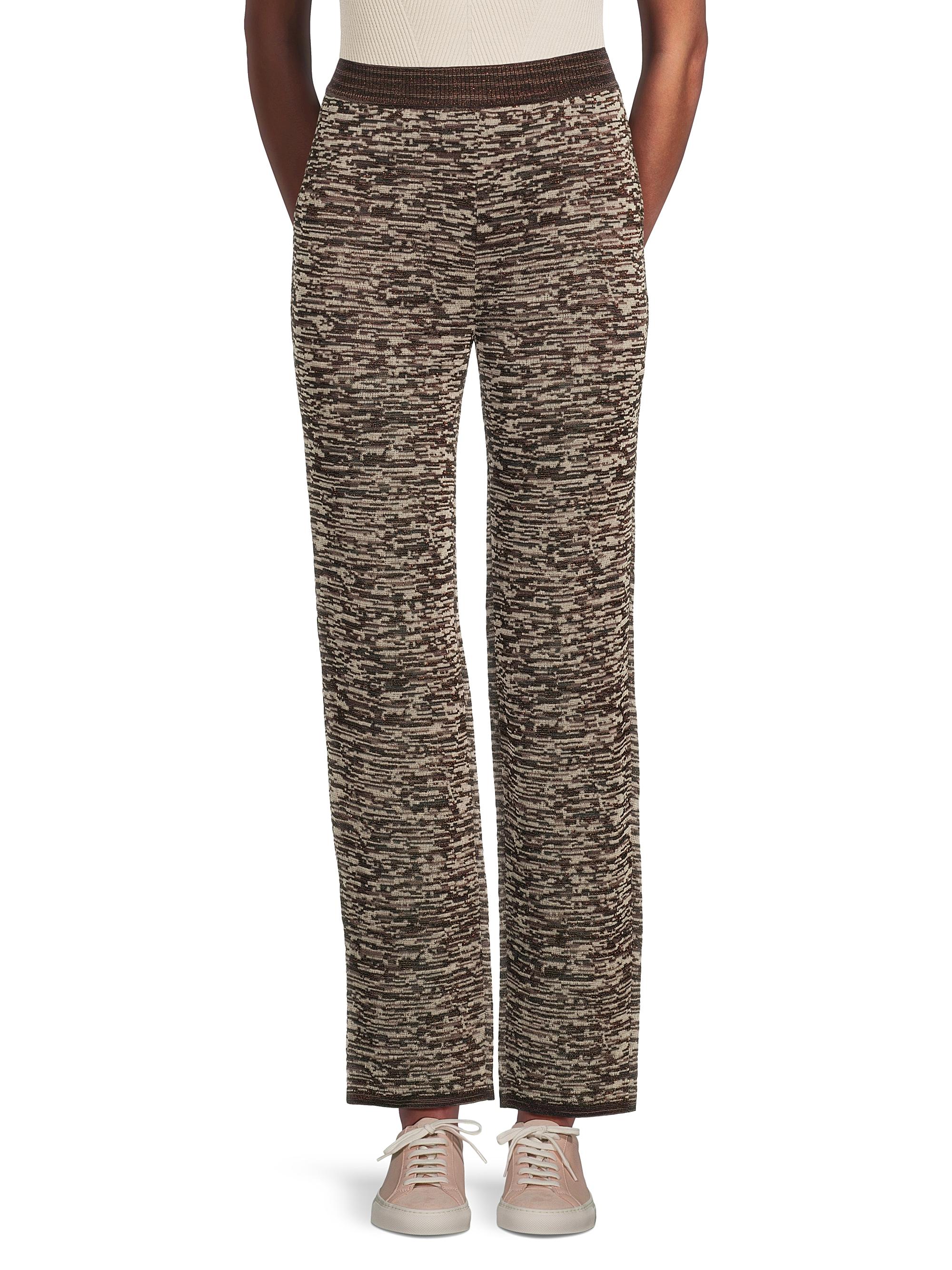 M Missoni Womens Pattern Pull On Pants - Brown Beige - Size S