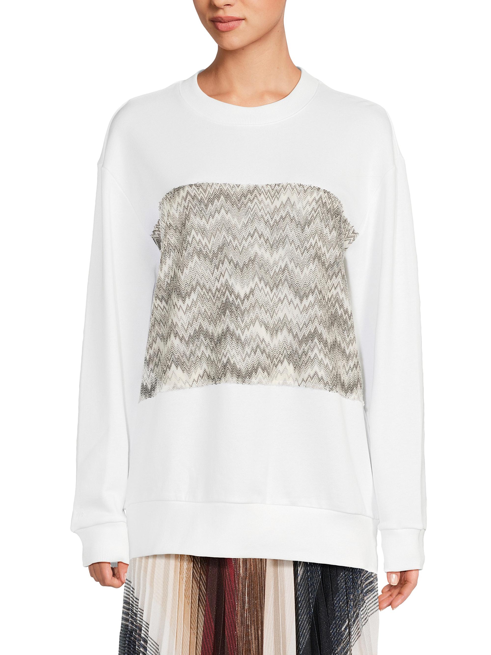 Click here for M Missoni Womens Chevron Graphic Sweatshirt - Whit... prices