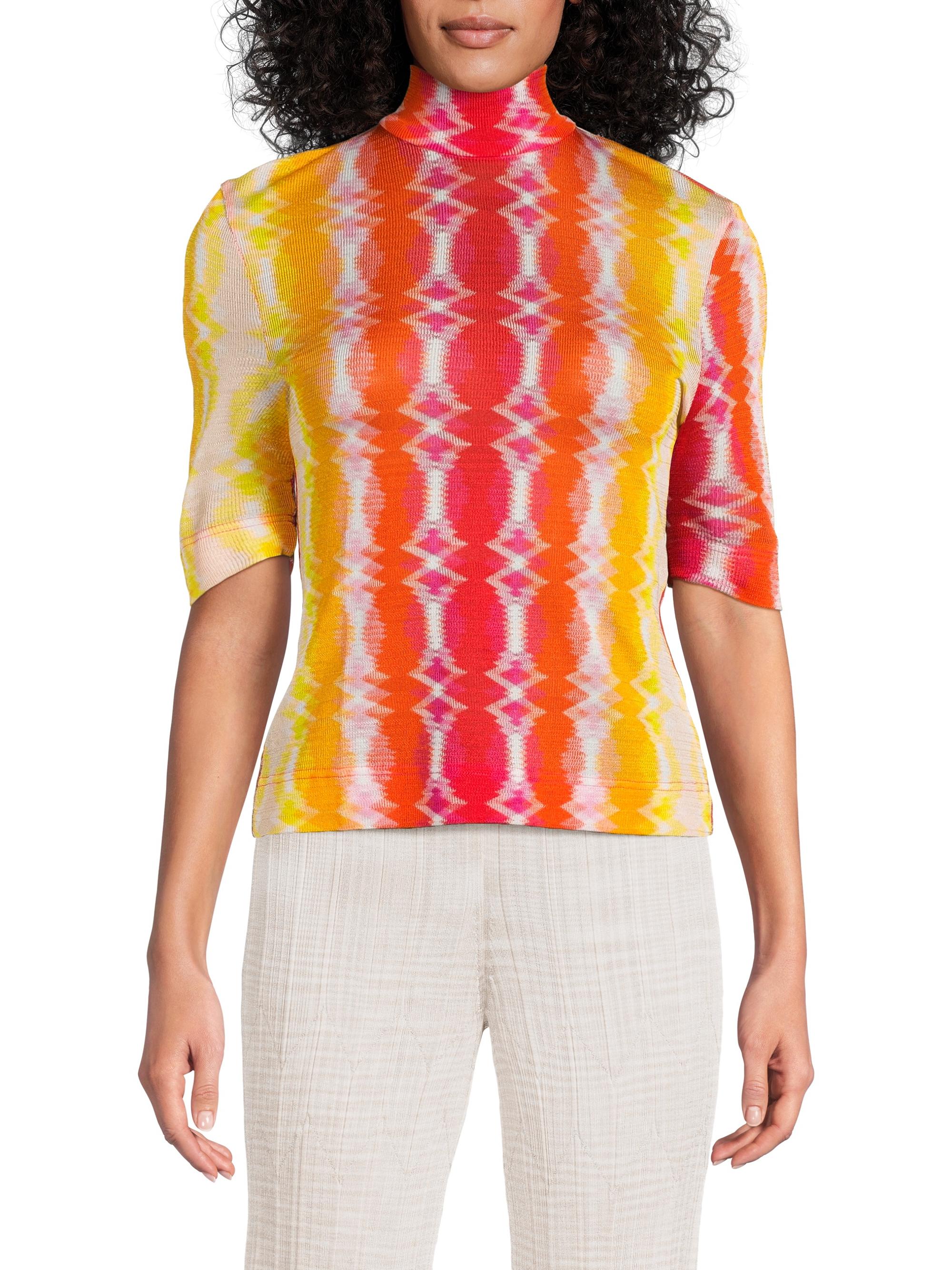 Click here for M Missoni Womens Abstract Printed Top - Yellow Mul... prices