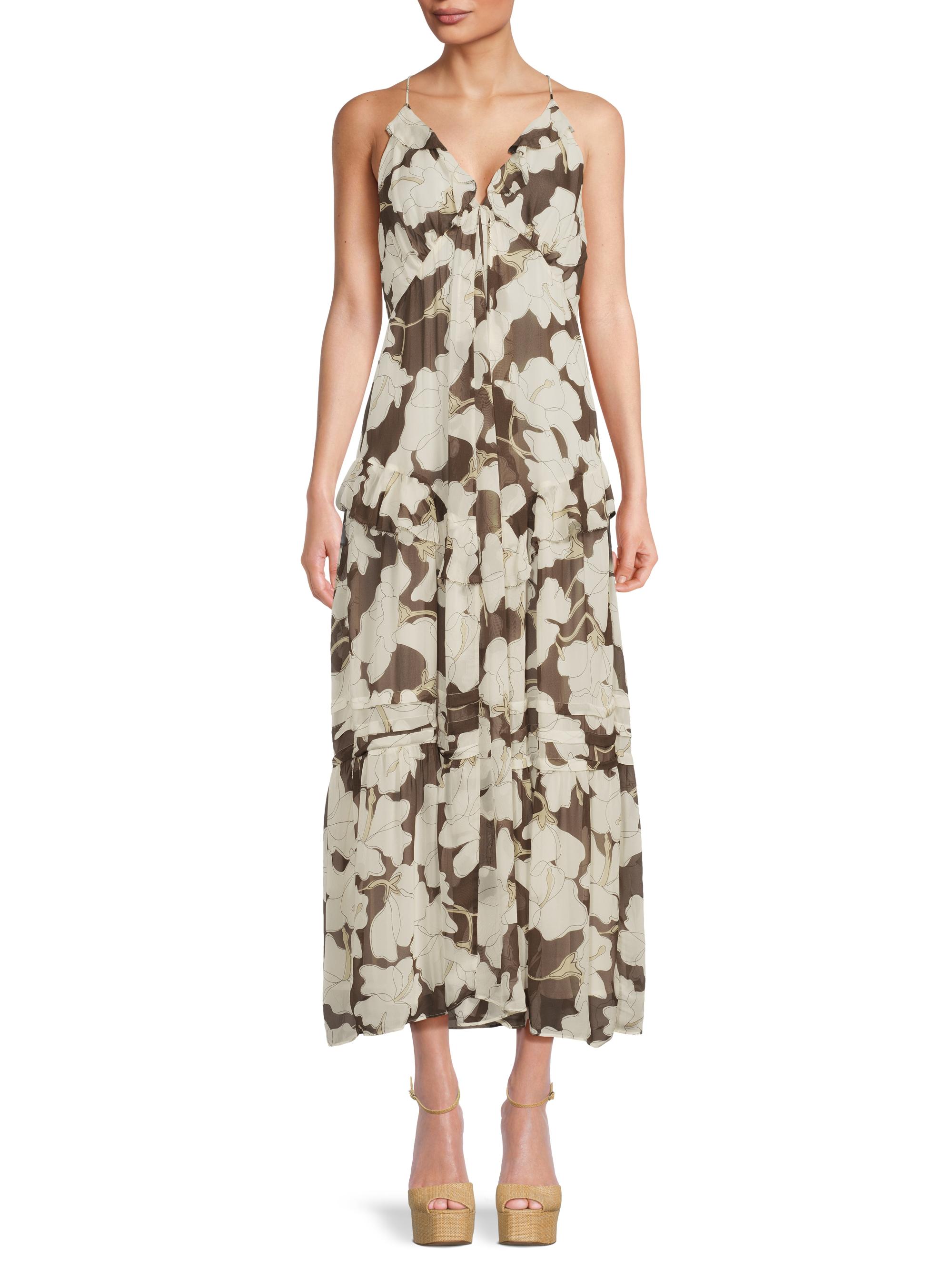 Click here for Rails Womens Boa Floral Ruffle Midi-Dress - Mocha... prices