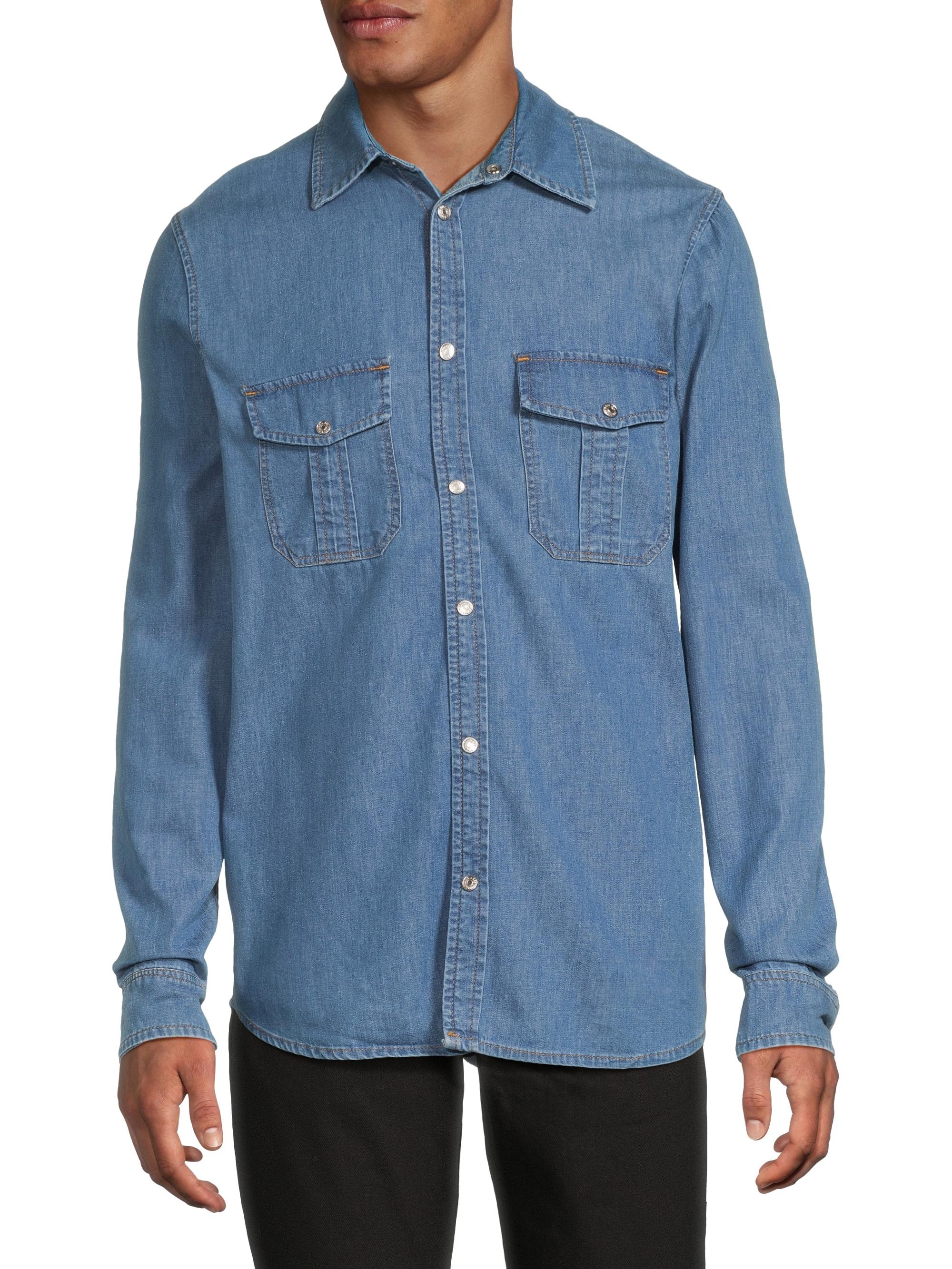 Click here for Zadig & Voltaire Mens Stan Denim Utility Shirt - L... prices