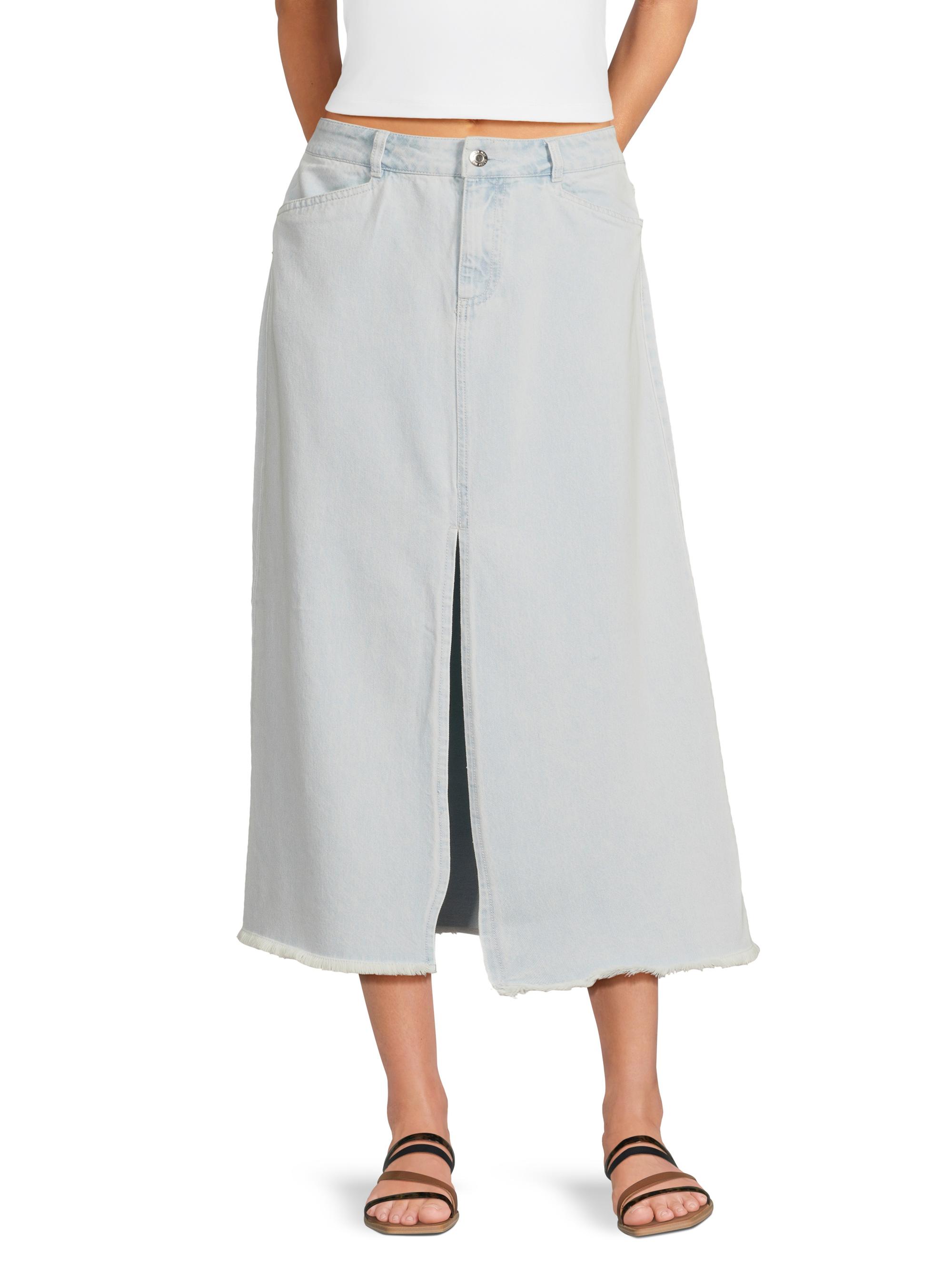 Click here for Noisy May Womens High-Rise Denim Midi-Skirt - Ligh... prices