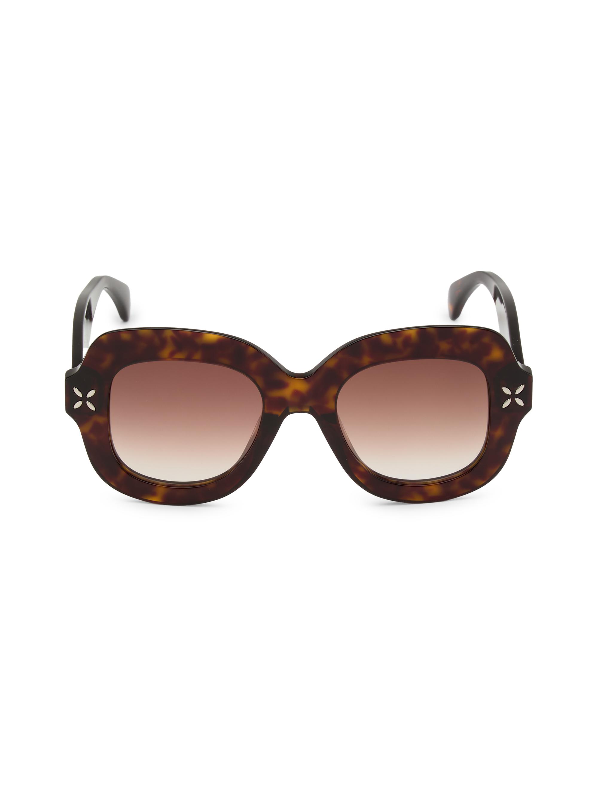 Click here for Alaïa Womens 50MM Geometric Sunglasses - Havana prices