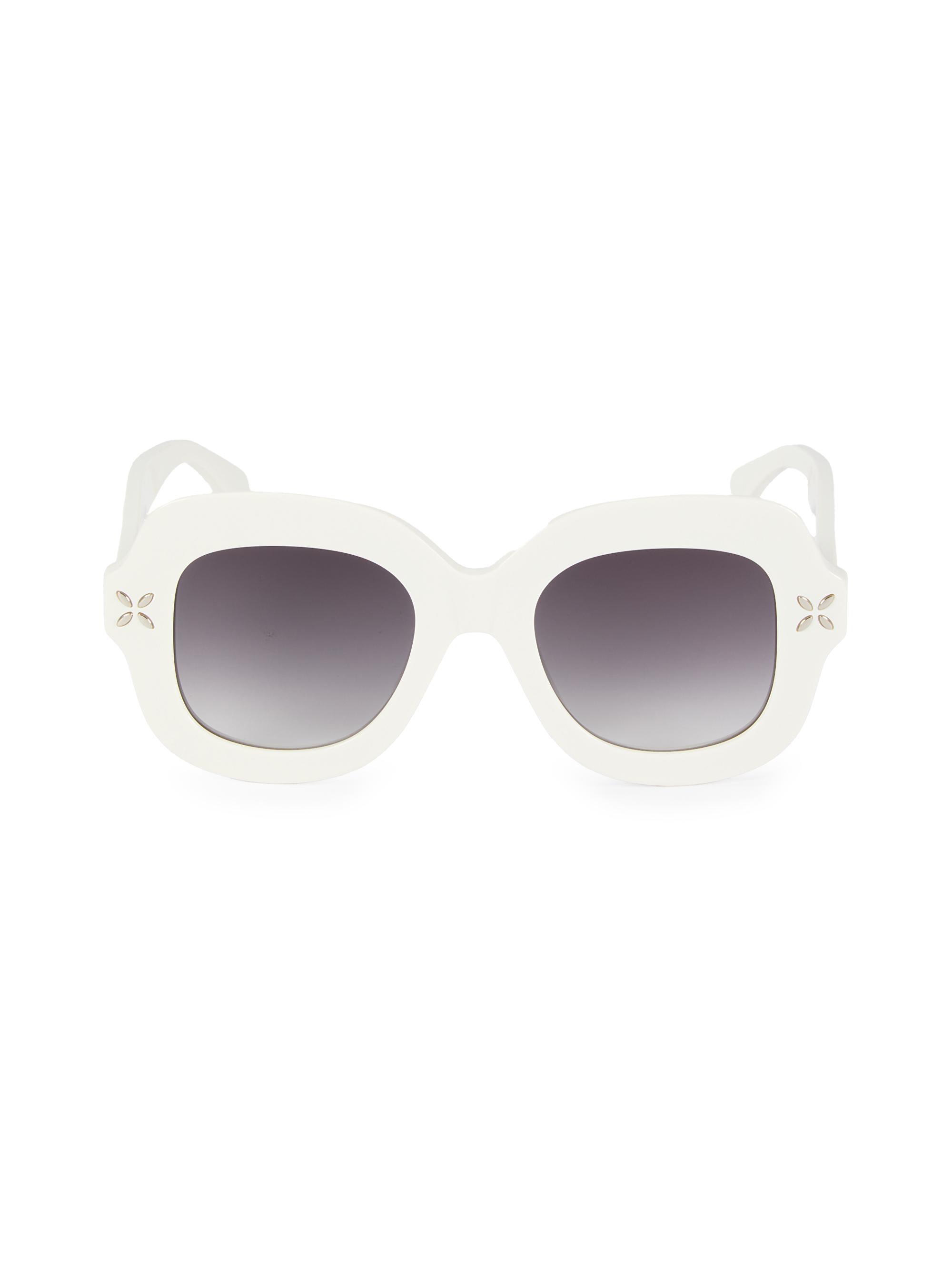 Click here for Alaïa Womens 50MM Square Sunglasses - Ivory Grey prices