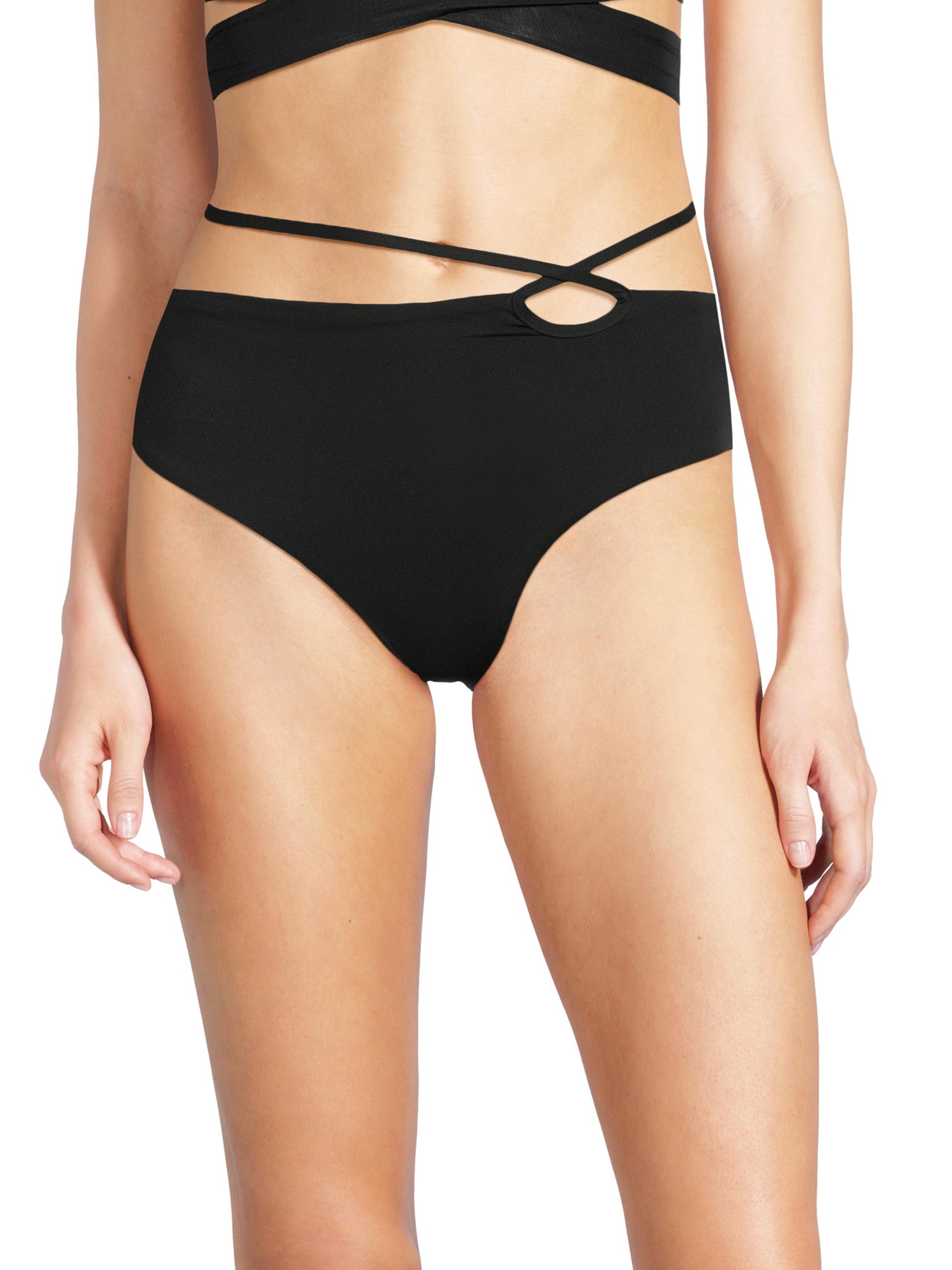 Click here for Weworewhat Womens Strappy Tie Bikini Bottom - Blac... prices