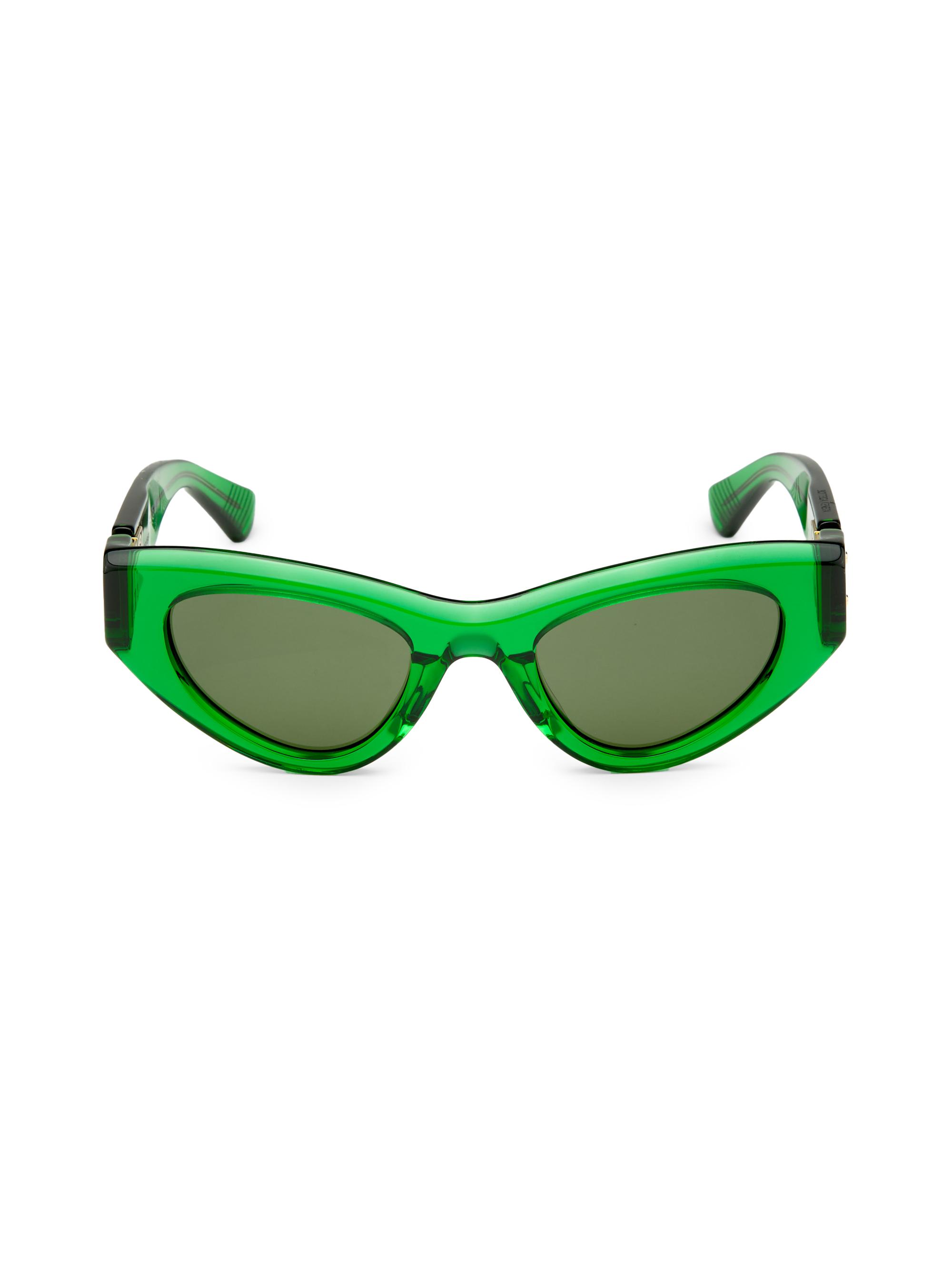 Click here for Bottega Veneta Womens 49MM Oval Sunglasses - Green prices