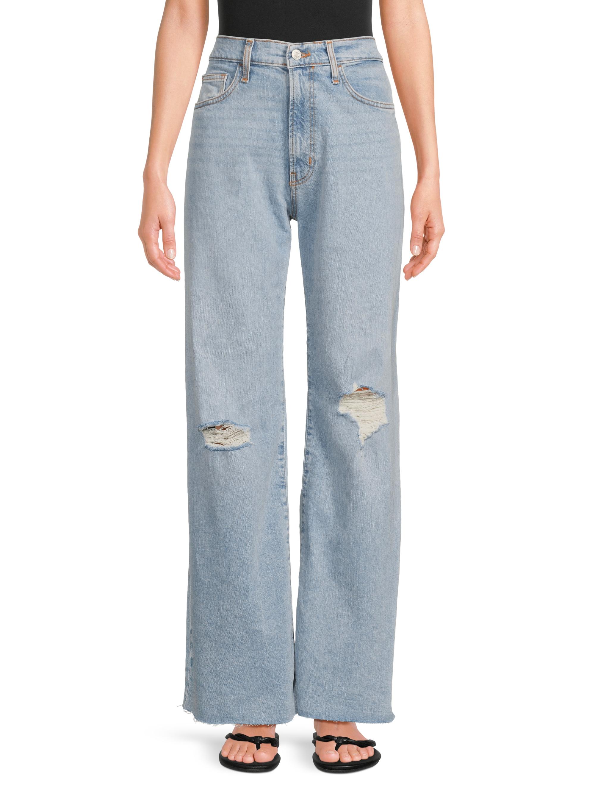 Click here for Hudson Jeans Womens Jolene Wide-Leg Distressed Jea... prices