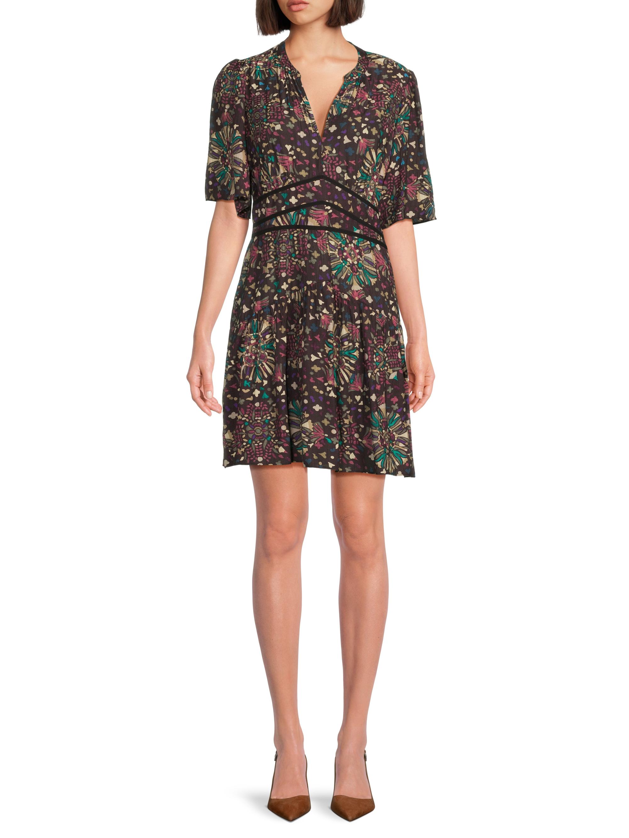 Click here for ba & sh Womens Robe Fidji Printed Minidress - Anth... prices