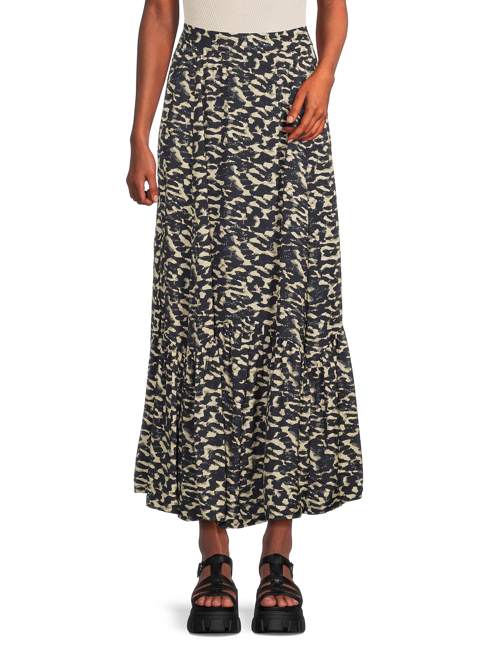 Click here for ba & sh Womens Jupe Alexa Printed Tiered Midi-Skir... prices
