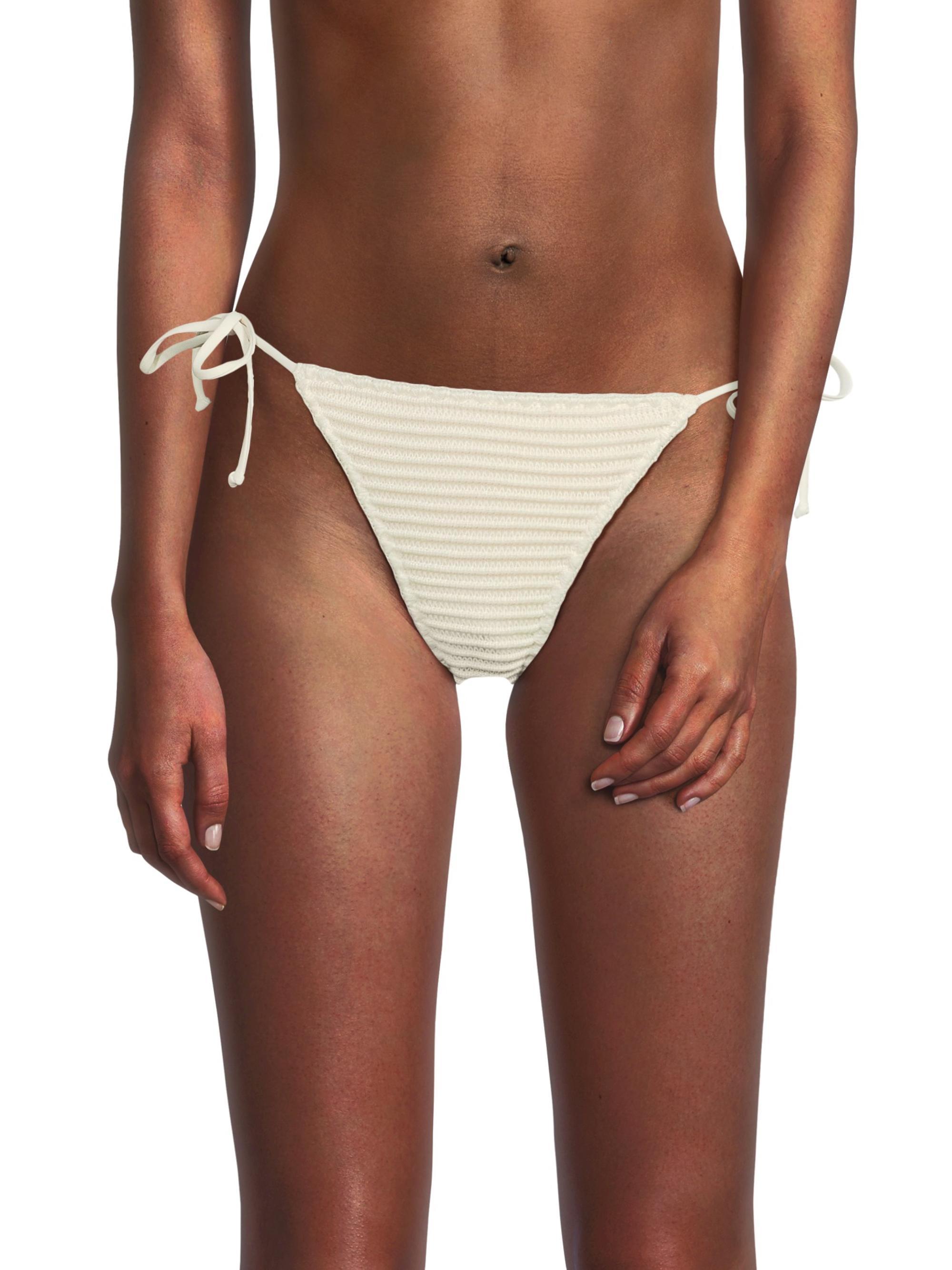 Click here for Weworewhat Womens Striped Tie-Side Bikini Bottom -... prices