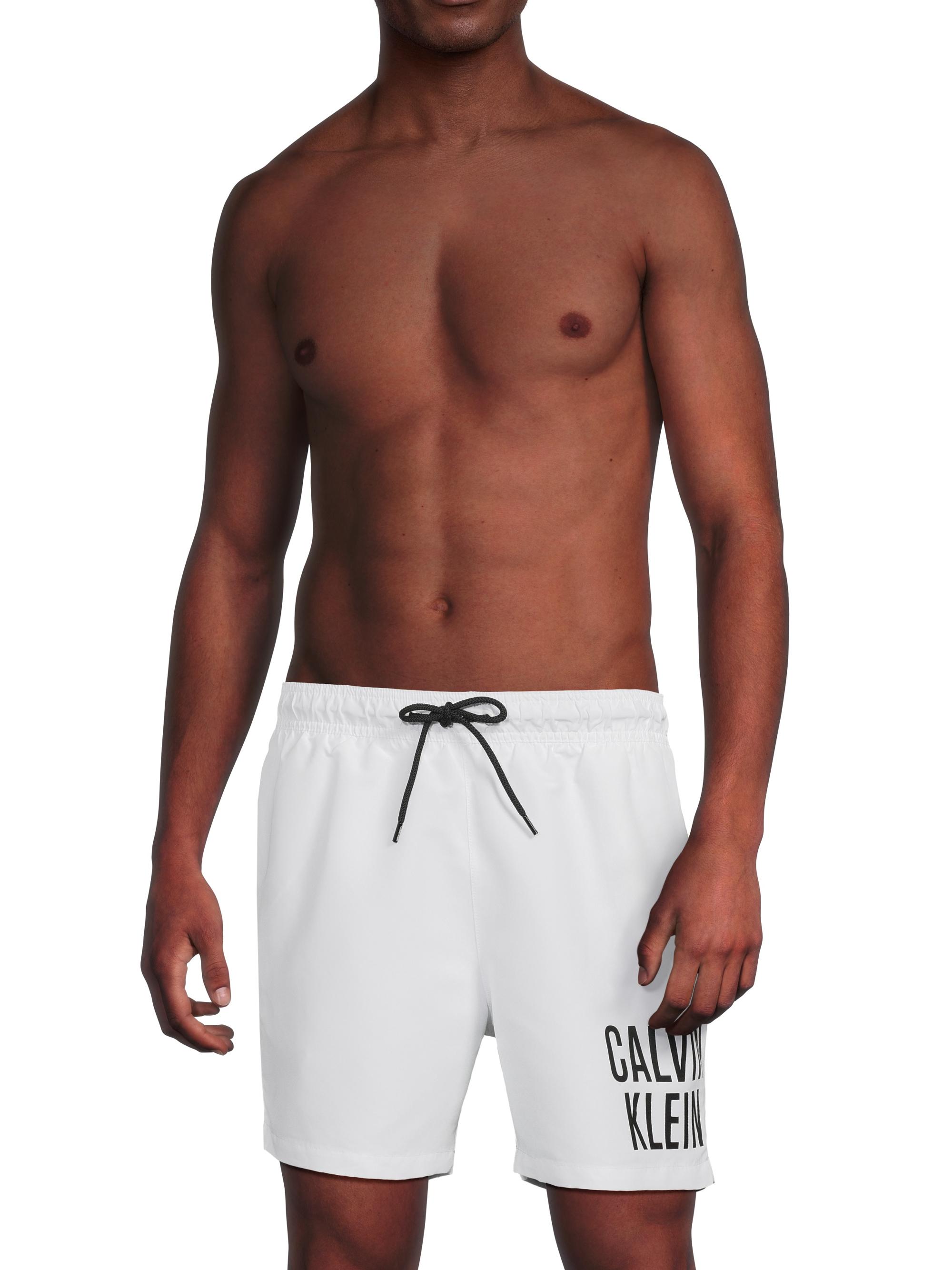 Click here for Calvin Klein Mens Logo-Print Drawstring Swim Short... prices