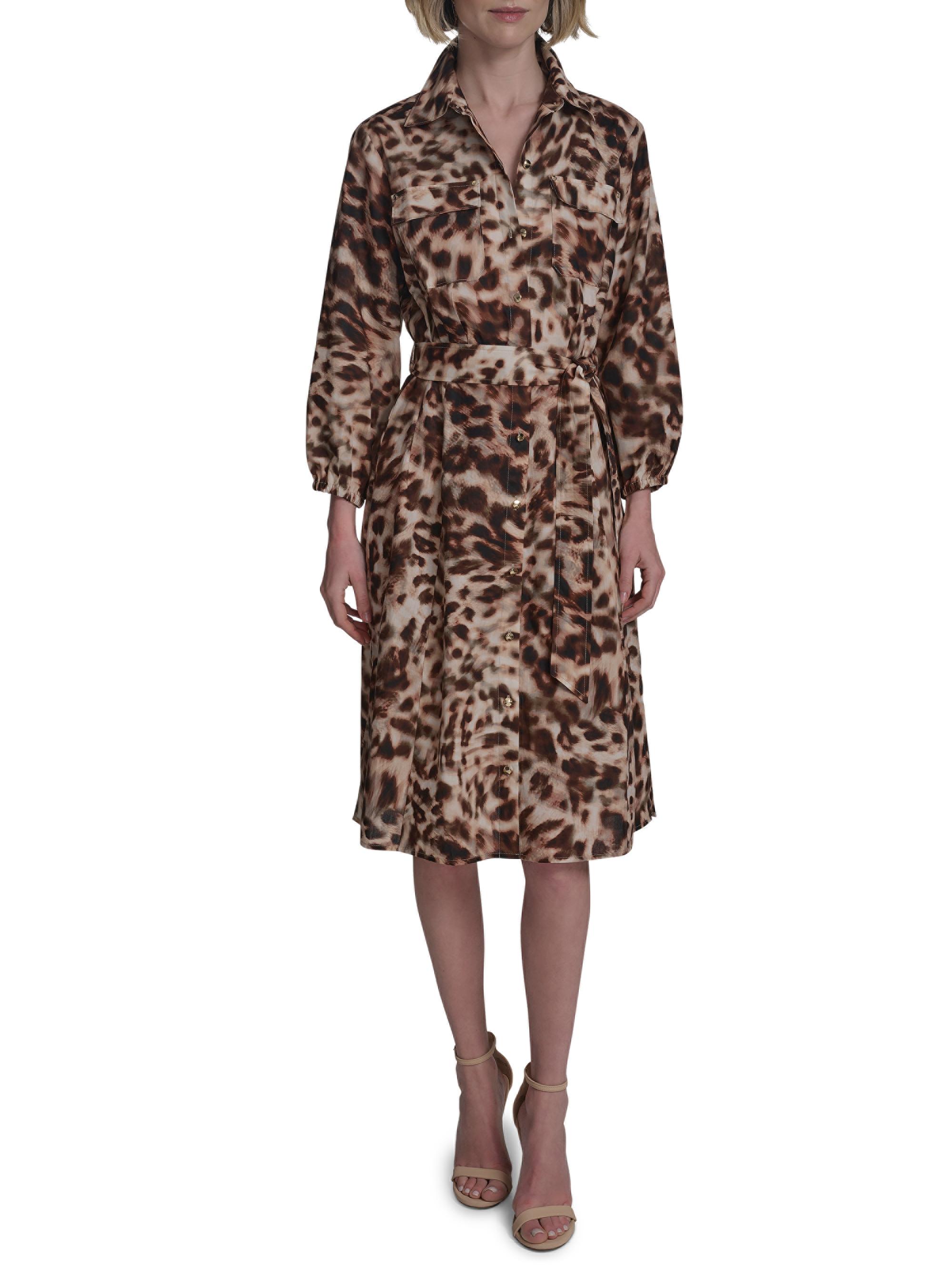 Click here for Halston Womens Animal Print Belted Cotton Shirtdre... prices