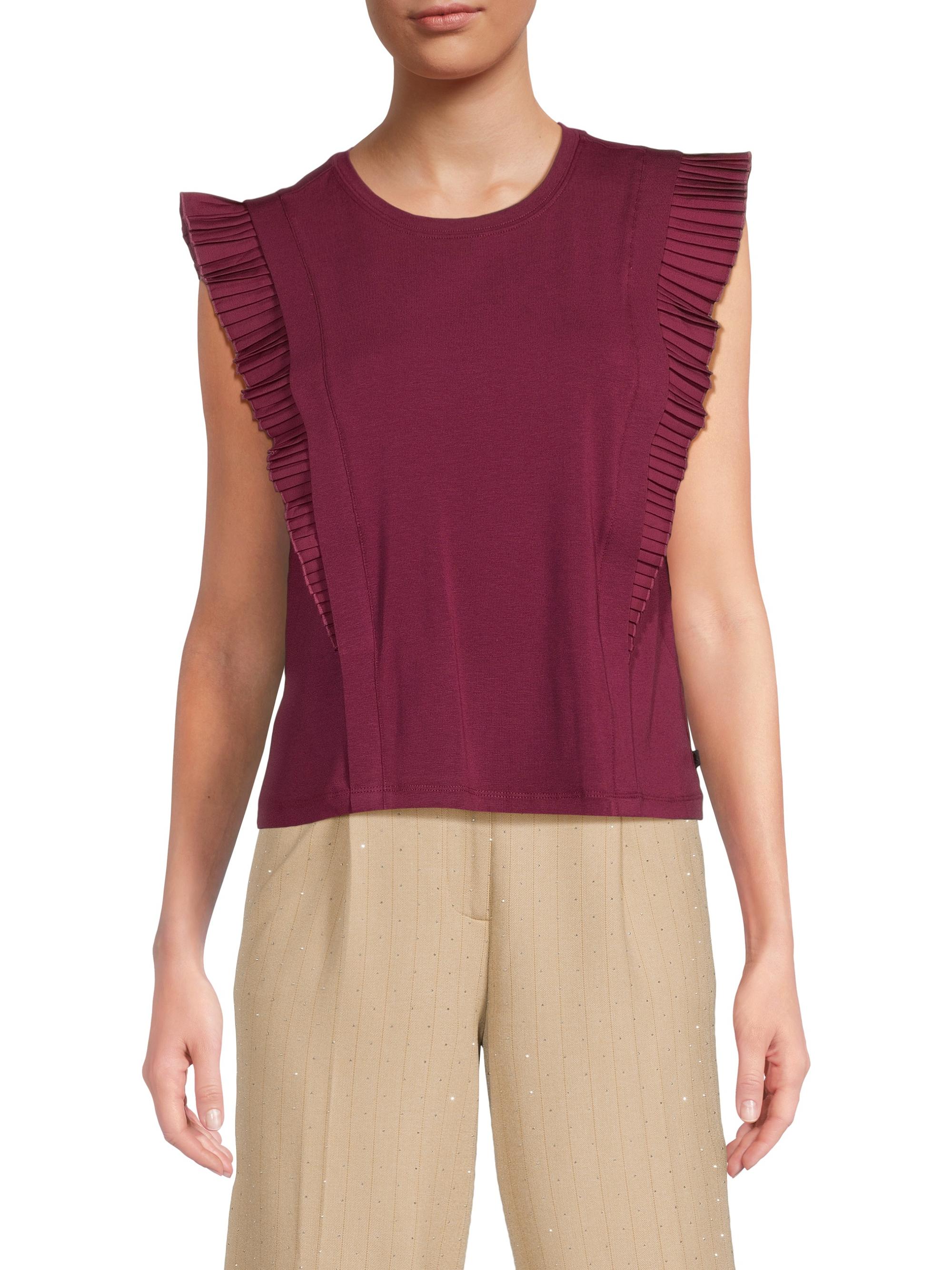 Click here for Karl Lagerfeld Paris Womens Pleated Flutter-Sleeve... prices