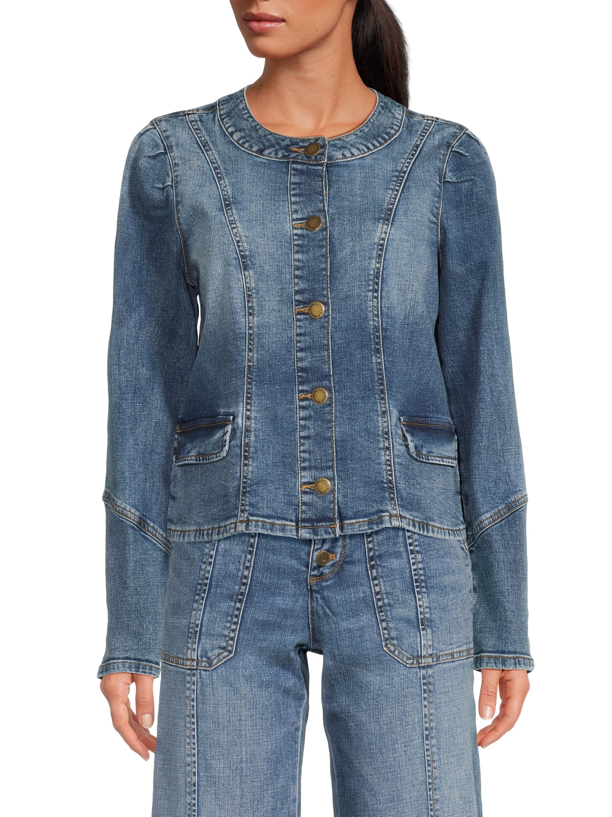 Click here for Karl Lagerfeld Paris Womens Denim Button-Front Jac... prices