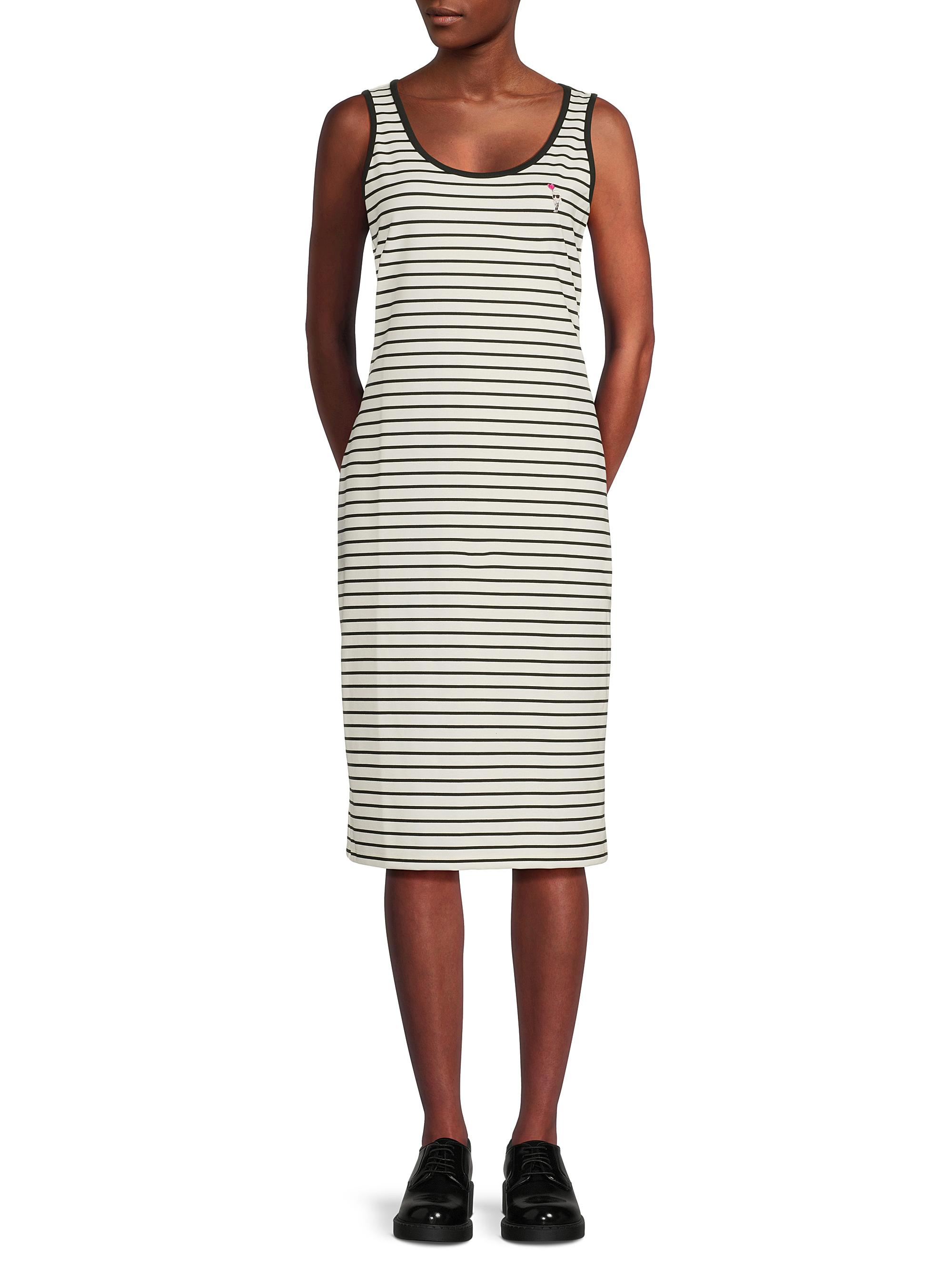 Click here for Karl Lagerfeld Paris Womens Striped Knit Midi-Dres... prices