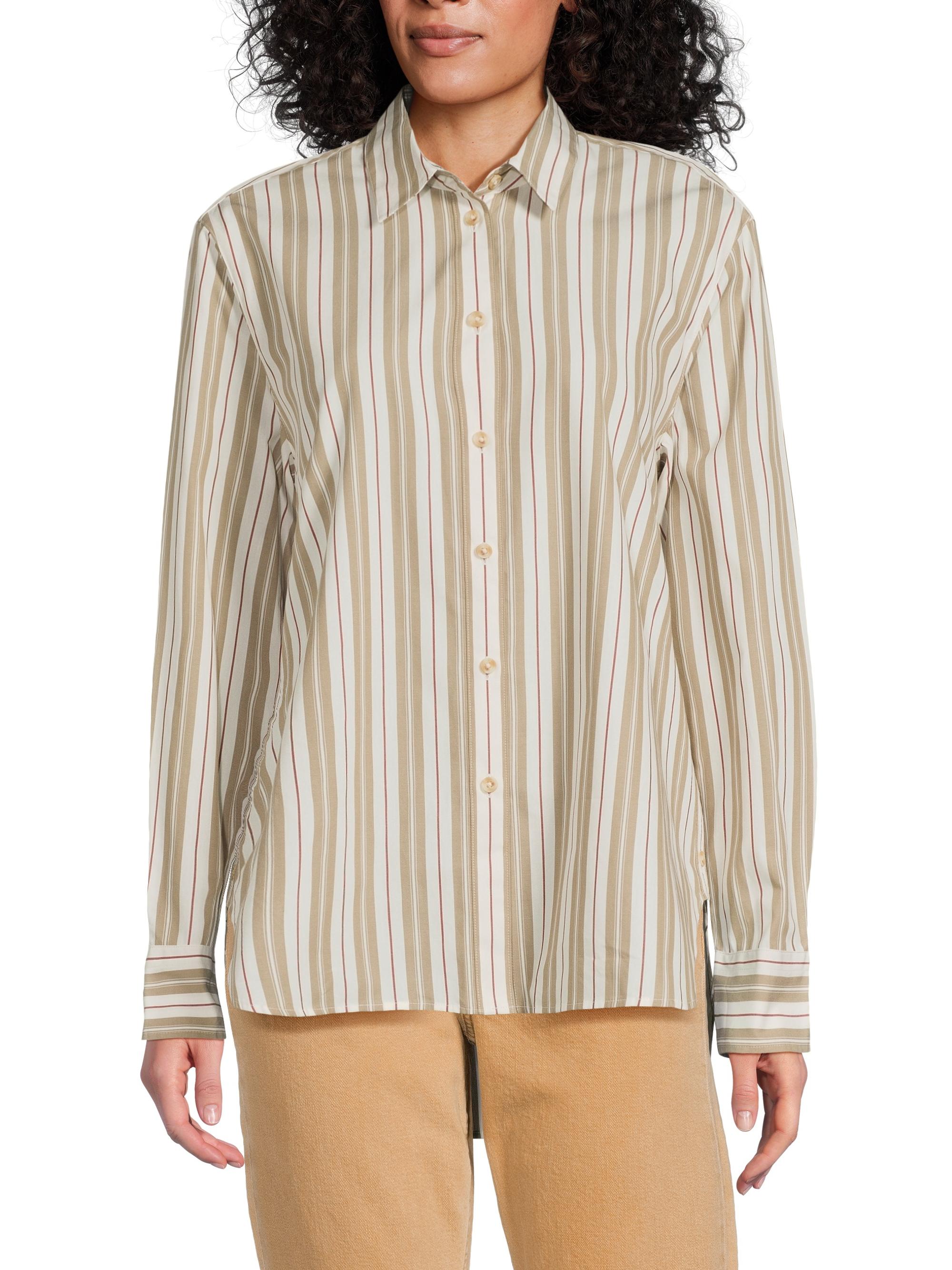 Click here for Rag & Bone Womens Monty Stripe Shirt - White Brown... prices