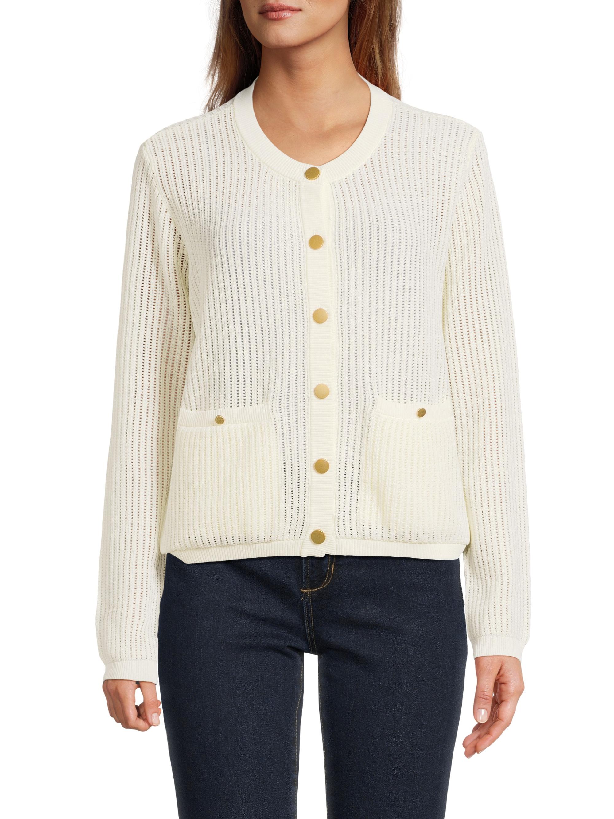 Click here for Rag & Bone Womens Vivi Cotton-Blend Cardigan - Cha... prices