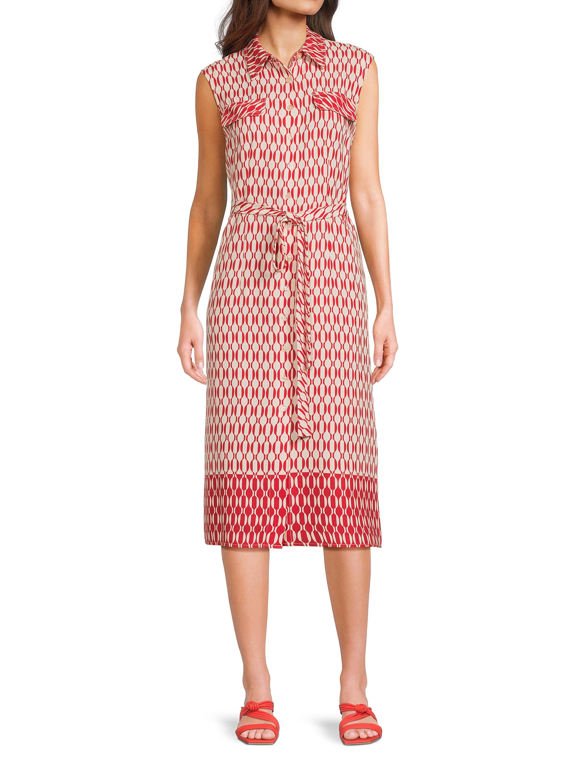 Click here for Calvin Klein Womens Geometric-Print Sleeveless Bel... prices