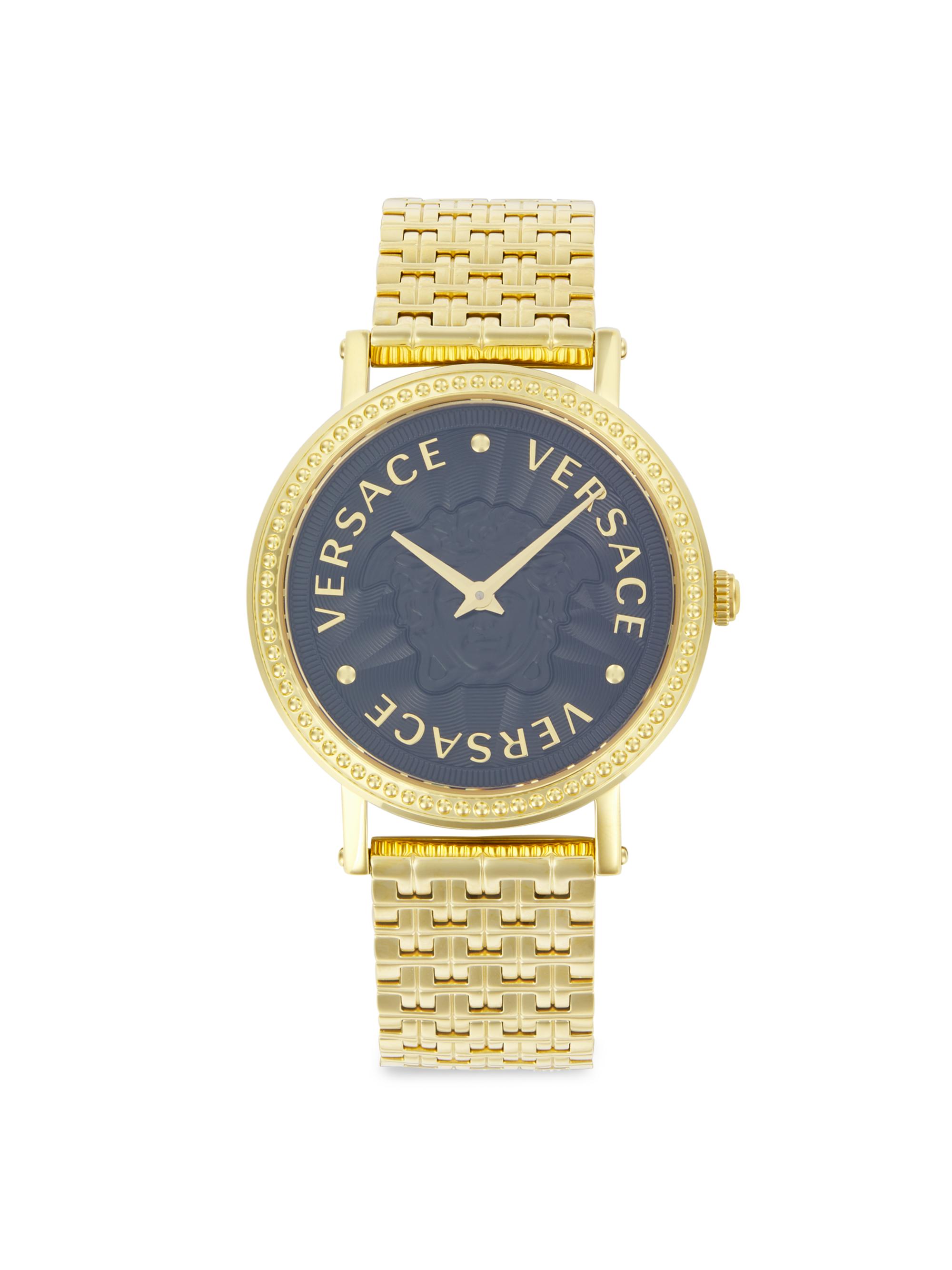 Click here for Versace Womens V-Dollar IP Goldtone Stainless Stee... prices