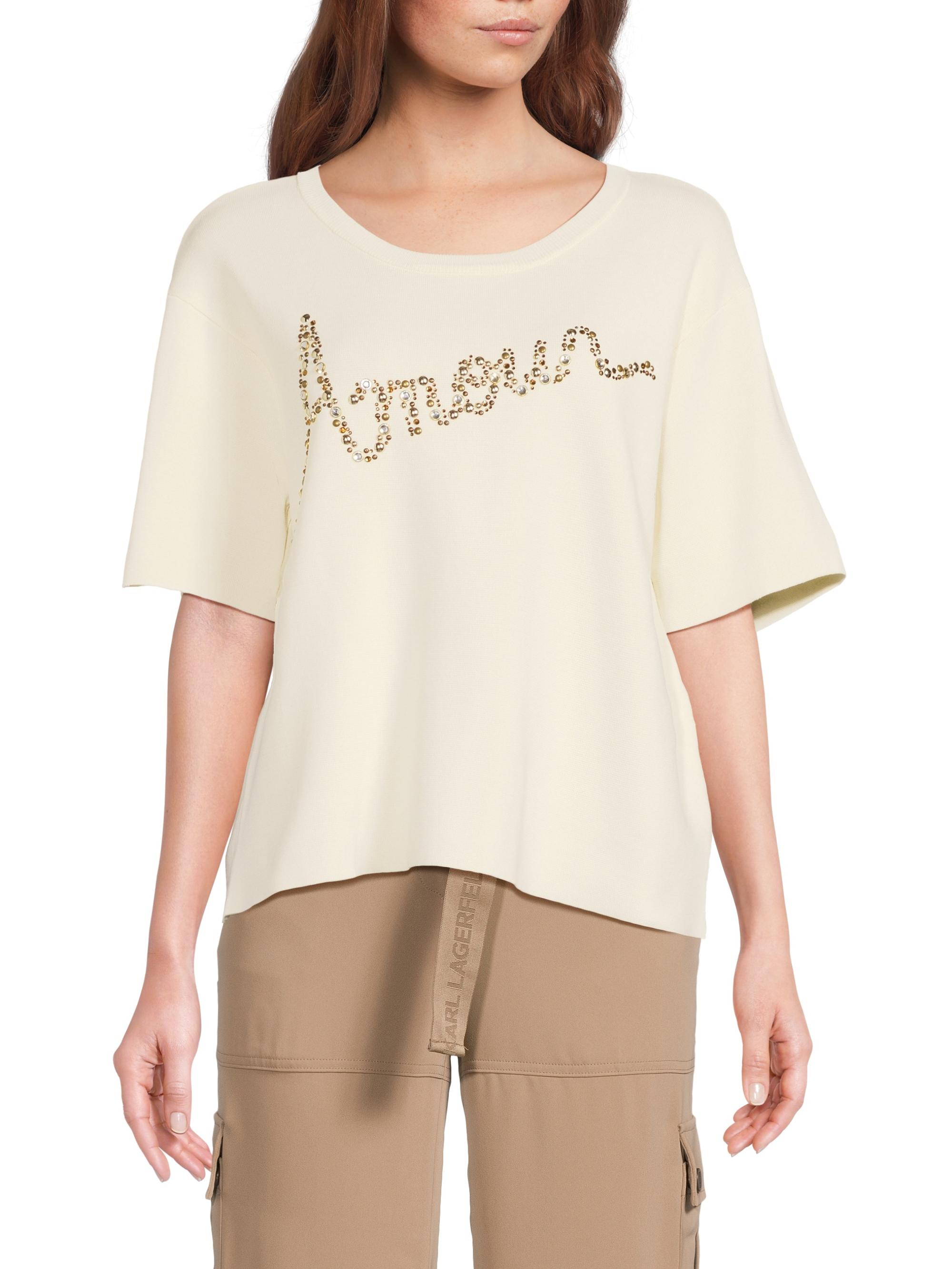 Click here for Karl Lagerfeld Paris Womens Amour Embellished T-Sh... prices