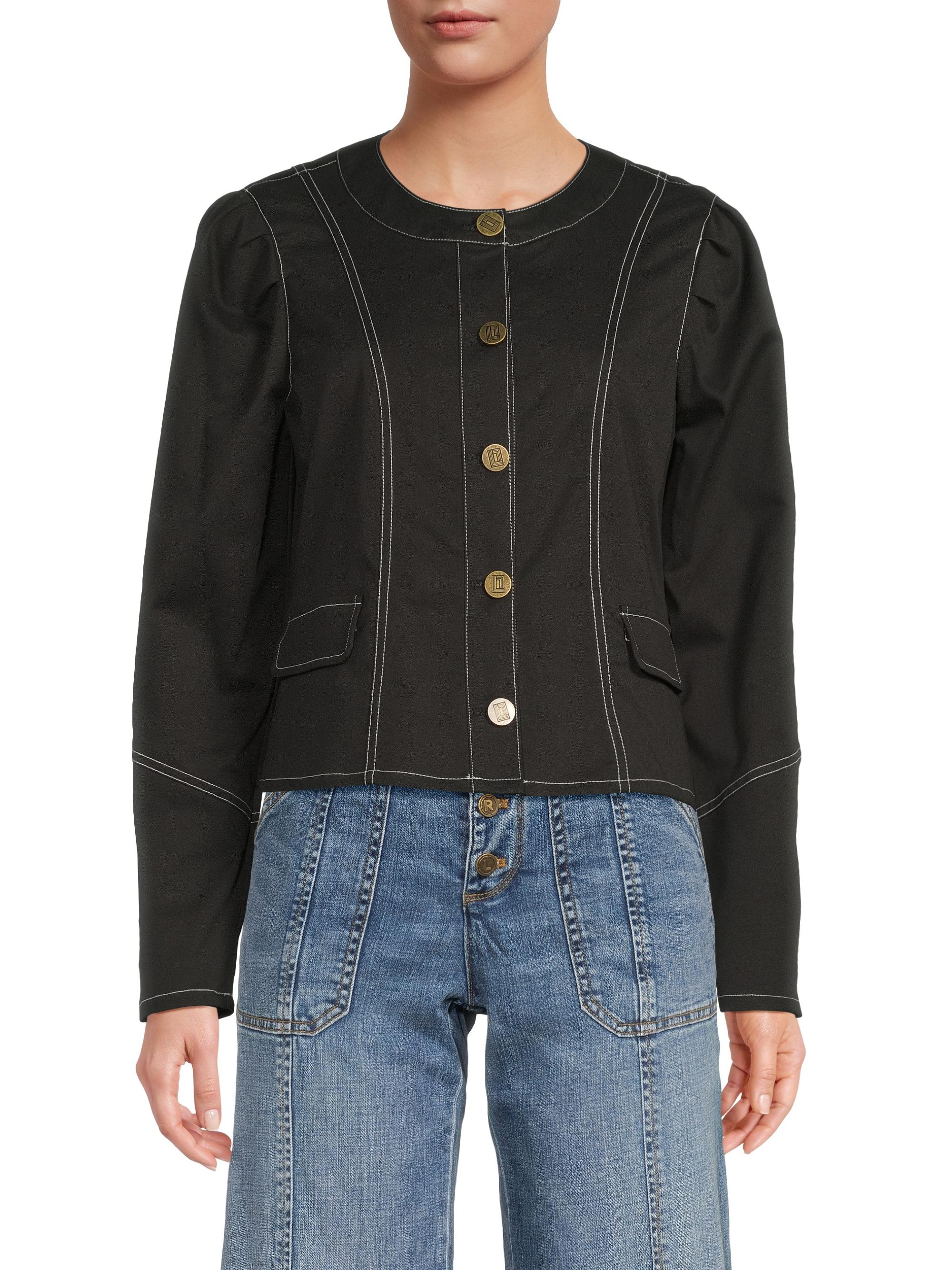 Click here for Karl Lagerfeld Paris Womens Cropped Denim Jacket -... prices