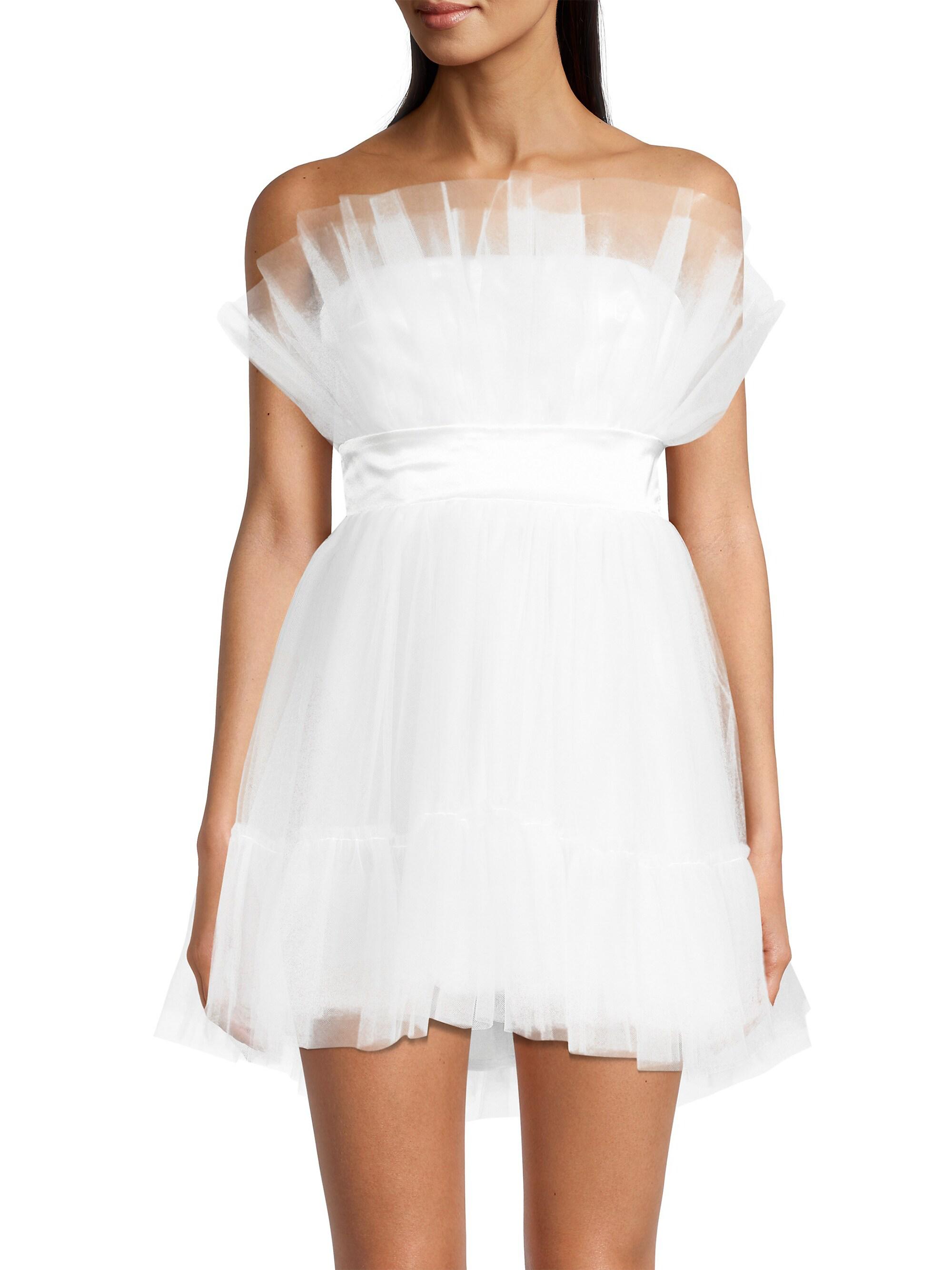 Click here for Katie May Womens Elle Tulle Minidress - Ivory - Si... prices