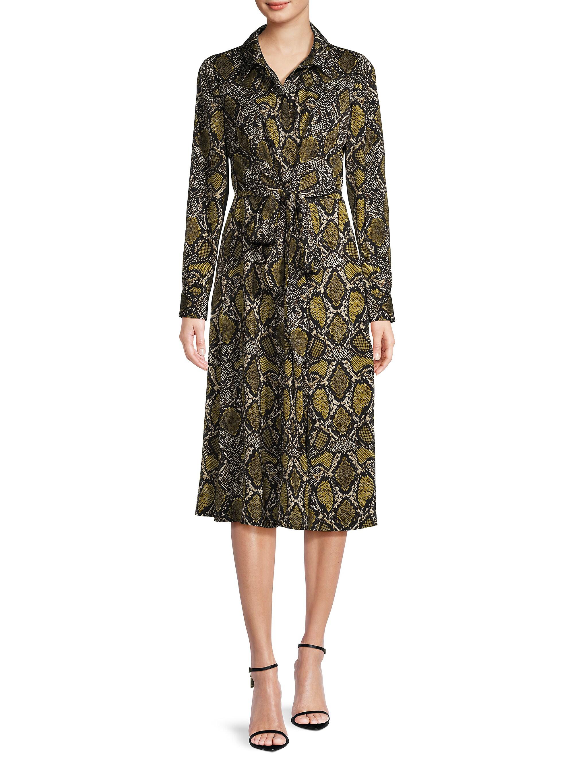 Click here for Kobi Halperin Womens Marina Snakeskin-Printed Midi... prices