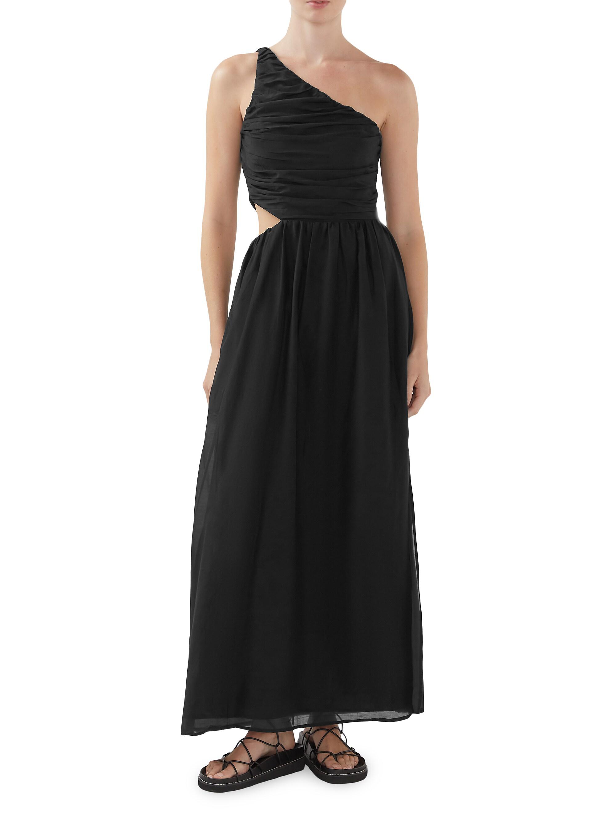 Click here for Bird & Knoll Womens Iris Silk-Blend Ruched Maxi Dr... prices