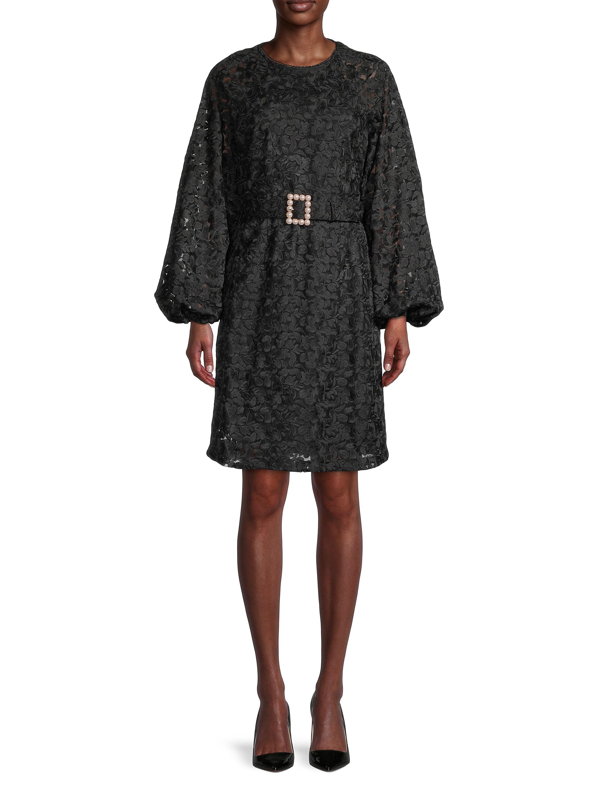 Click here for Rachel Parcell Womens Belted Embroidered-Mesh Dres... prices