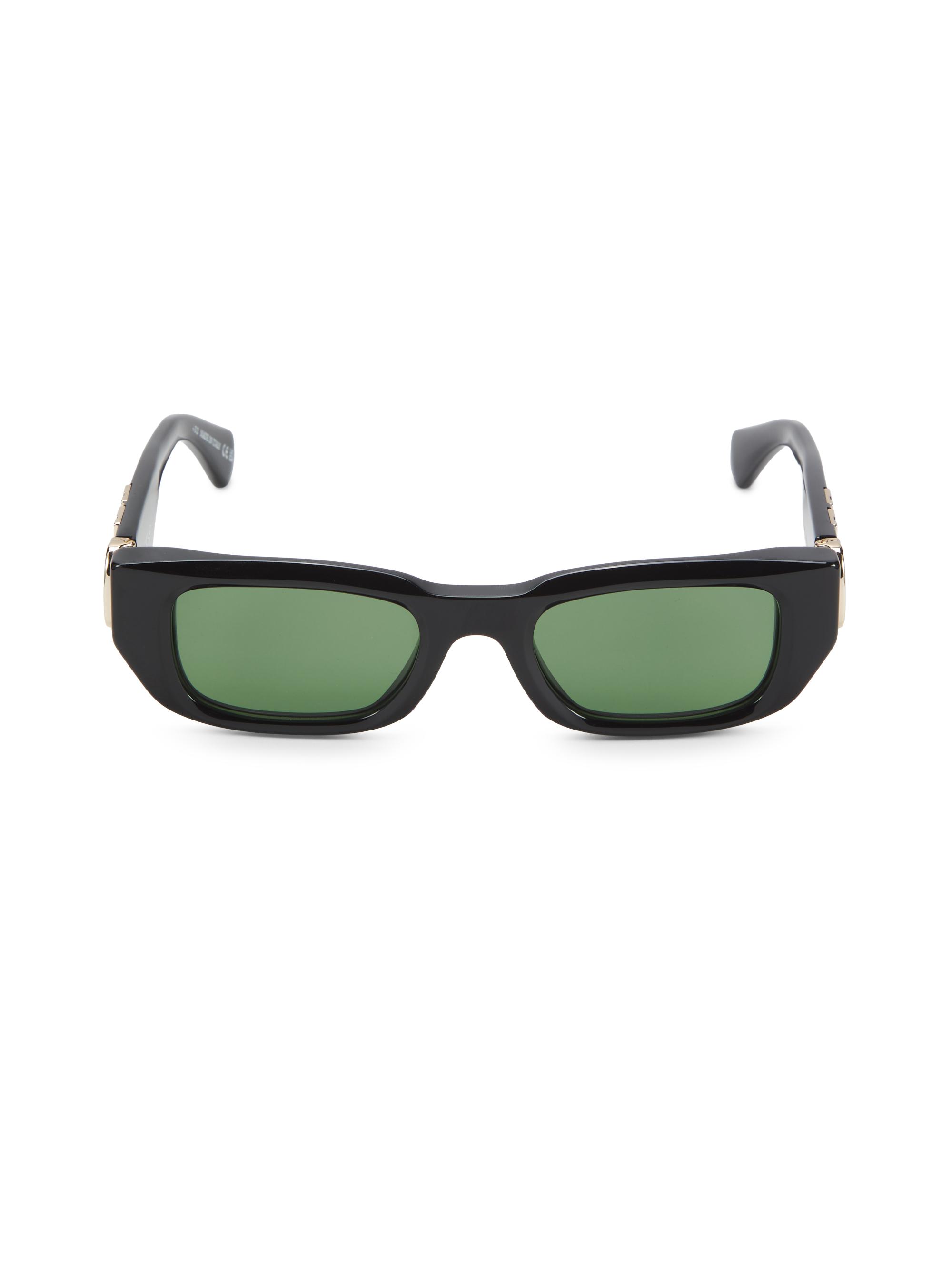 Click here for Off-White 49MM Fillmore Rectangle Sunglasses - Bla... prices