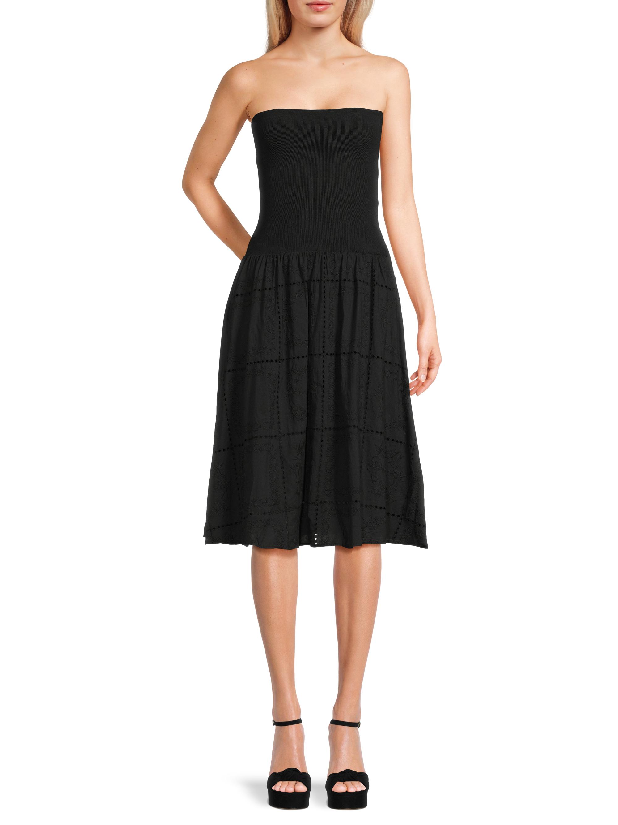Click here for WeWoreWhat Womens Ribbed Cotton Midi Dress - Black... prices