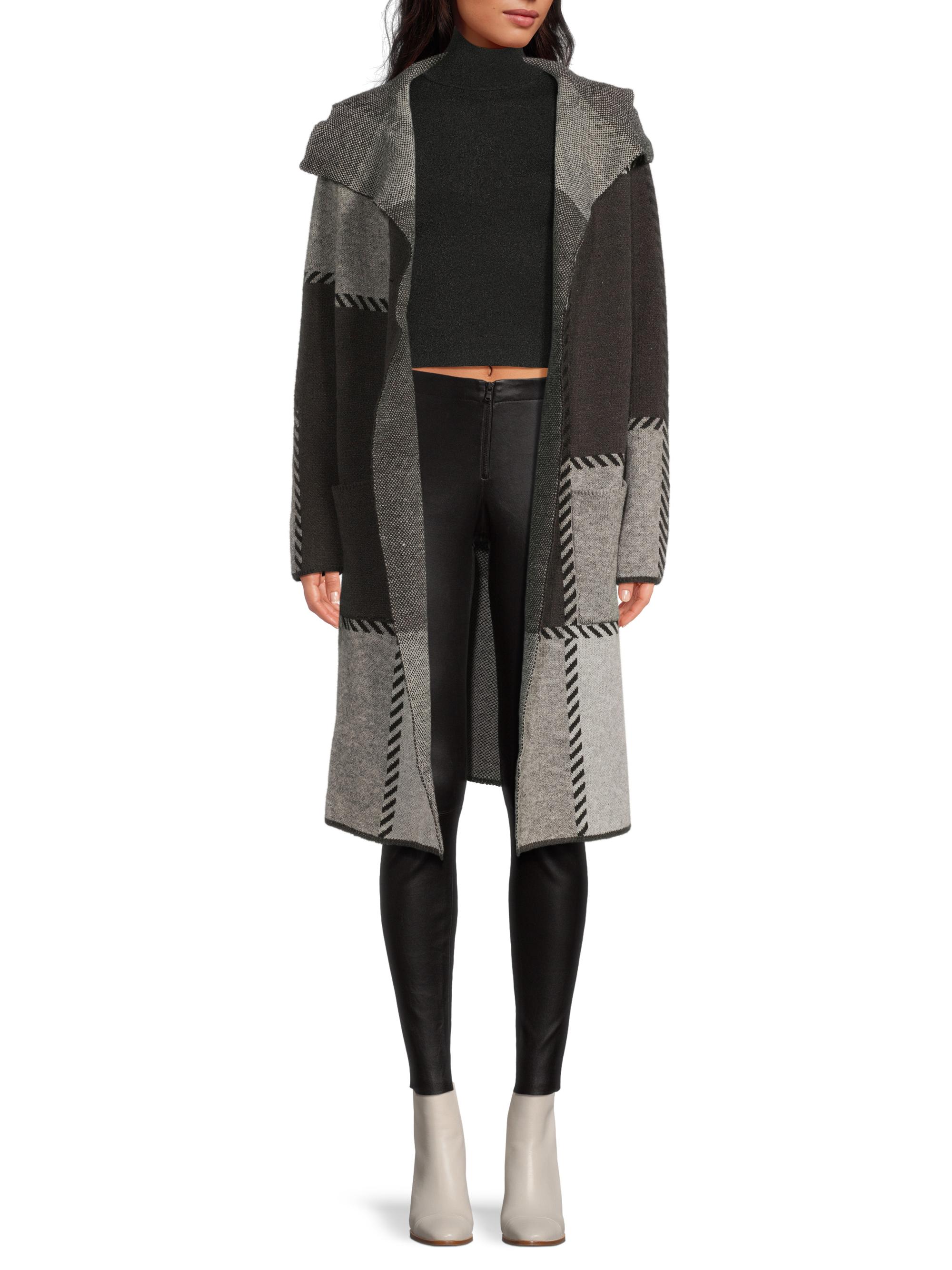 Click here for Joseph A Womens Patchwork Hooded Longline Cardigan... prices