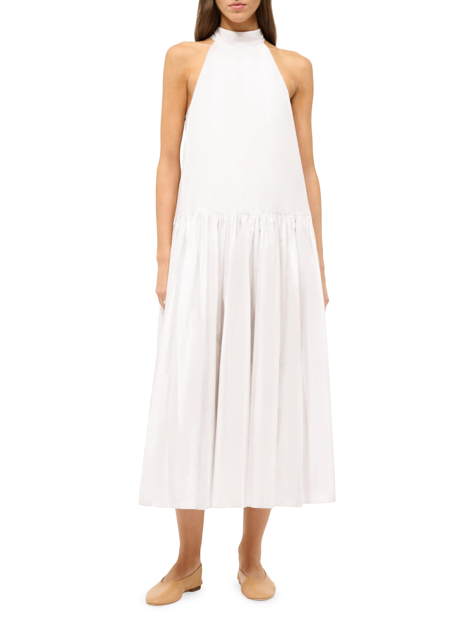 Click here for Staud Womens Marlowe Poplin Halter Maxi Dress - Wh... prices