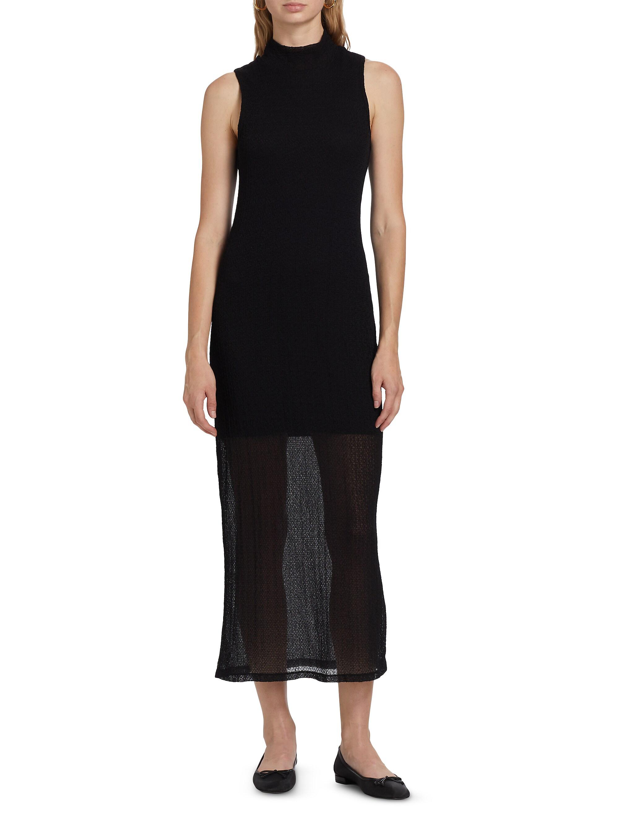 Click here for Frame Womens Mesh Mock Turtleneck Sleeveless Maxi-... prices