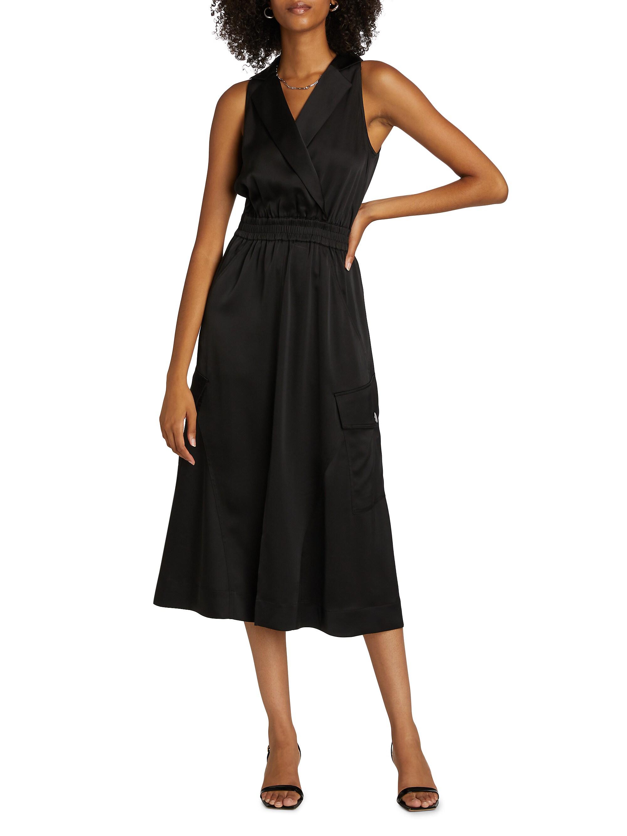 Click here for Ramy Brook Womens Nikia Sleeveless Midi-Dress - Bl... prices