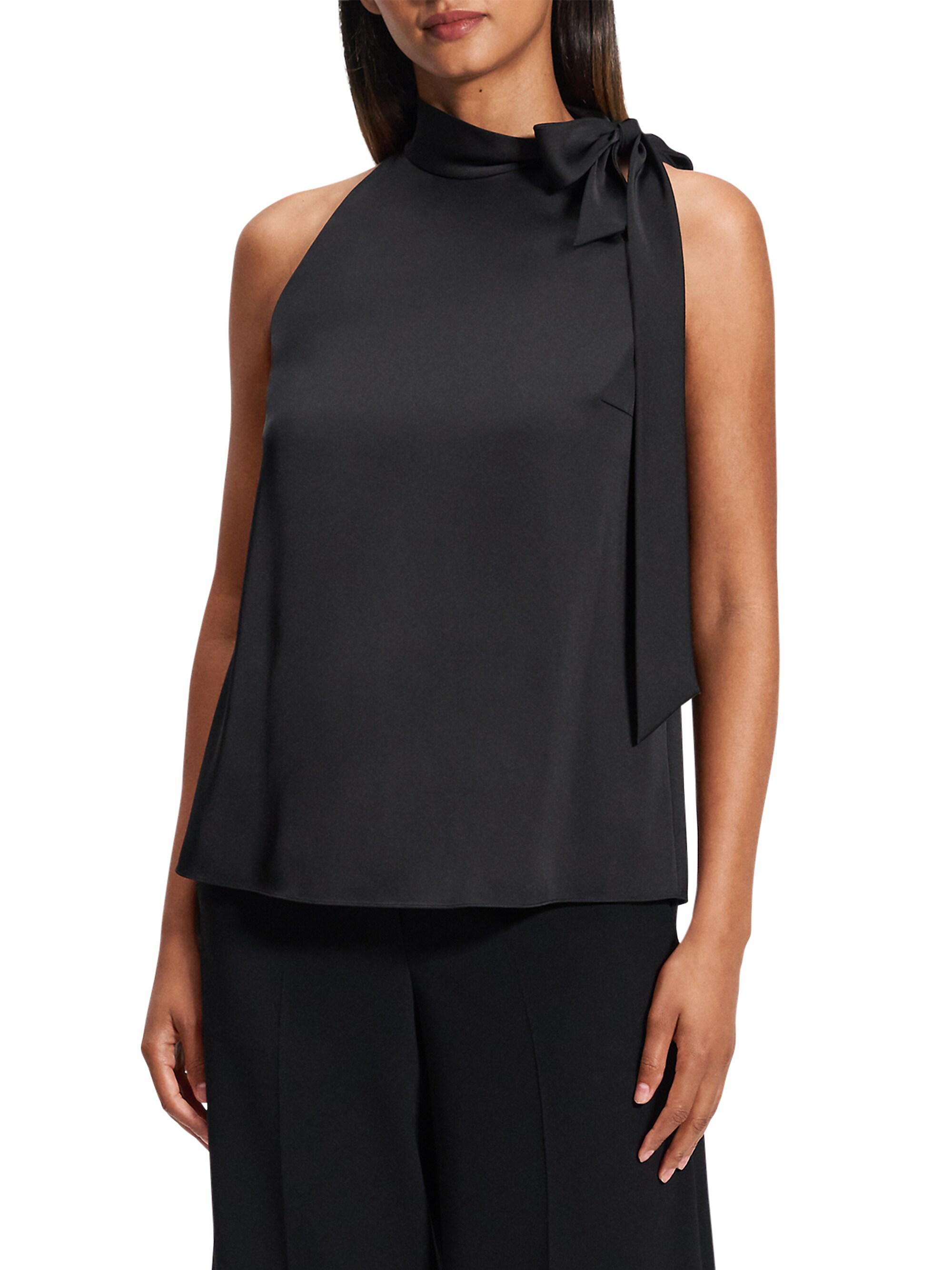 Click here for Theory Womens Side-Tie Halter Top - Black - Size X... prices