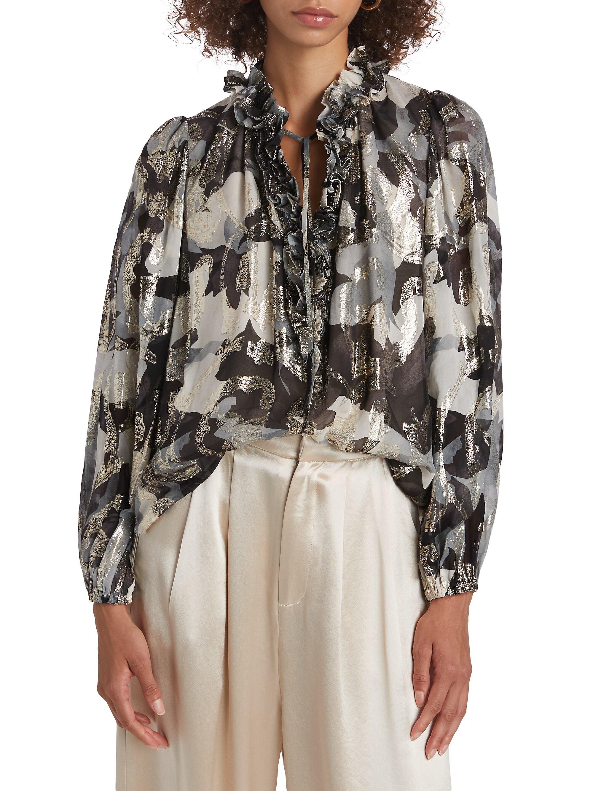 Click here for Kobi Halperin Womens Boden Abstract Silk-Blend Blo... prices