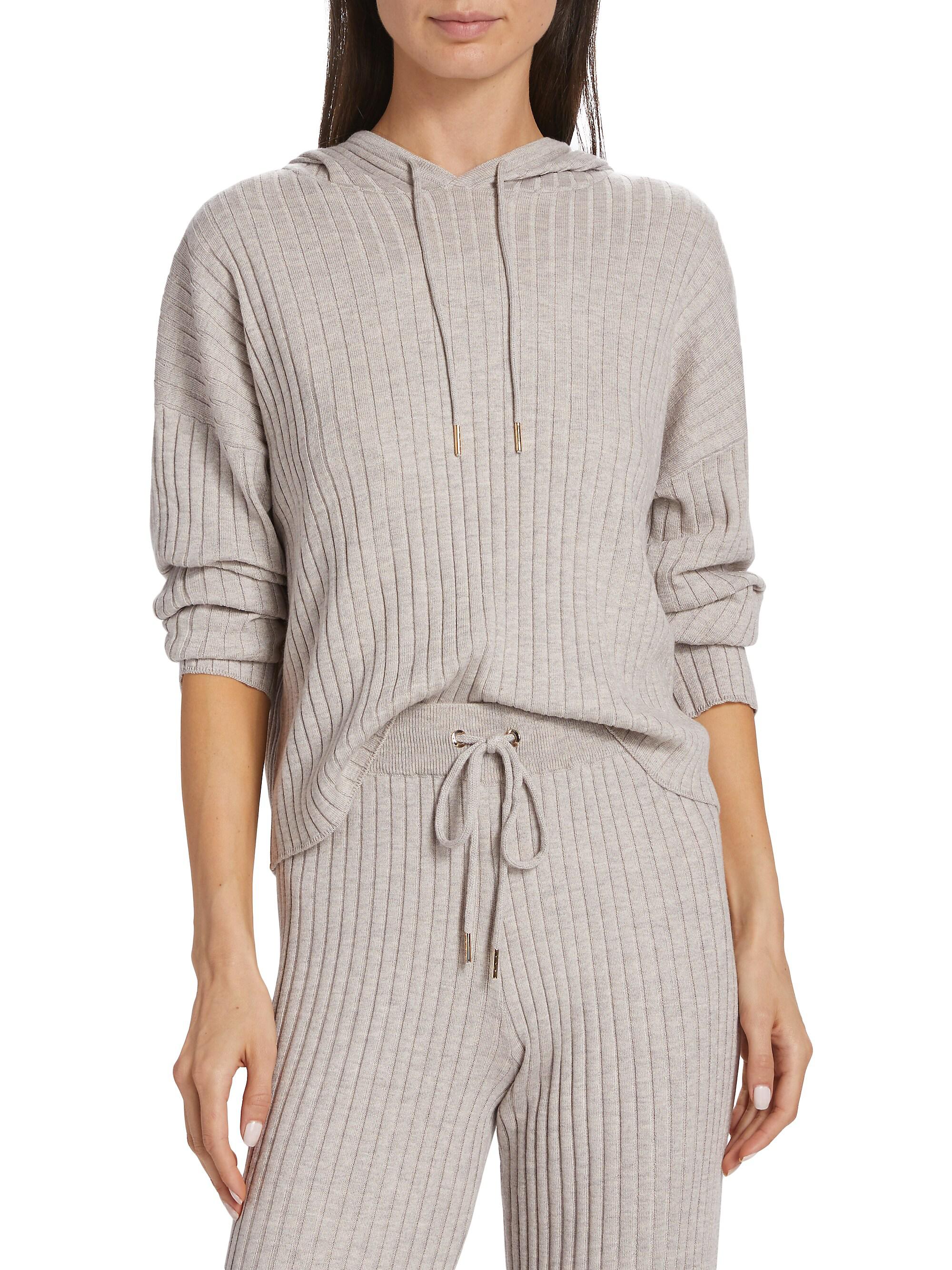 Click here for Stellae Dux Womens Rib-Knit Crop Hoodie - Toast He... prices