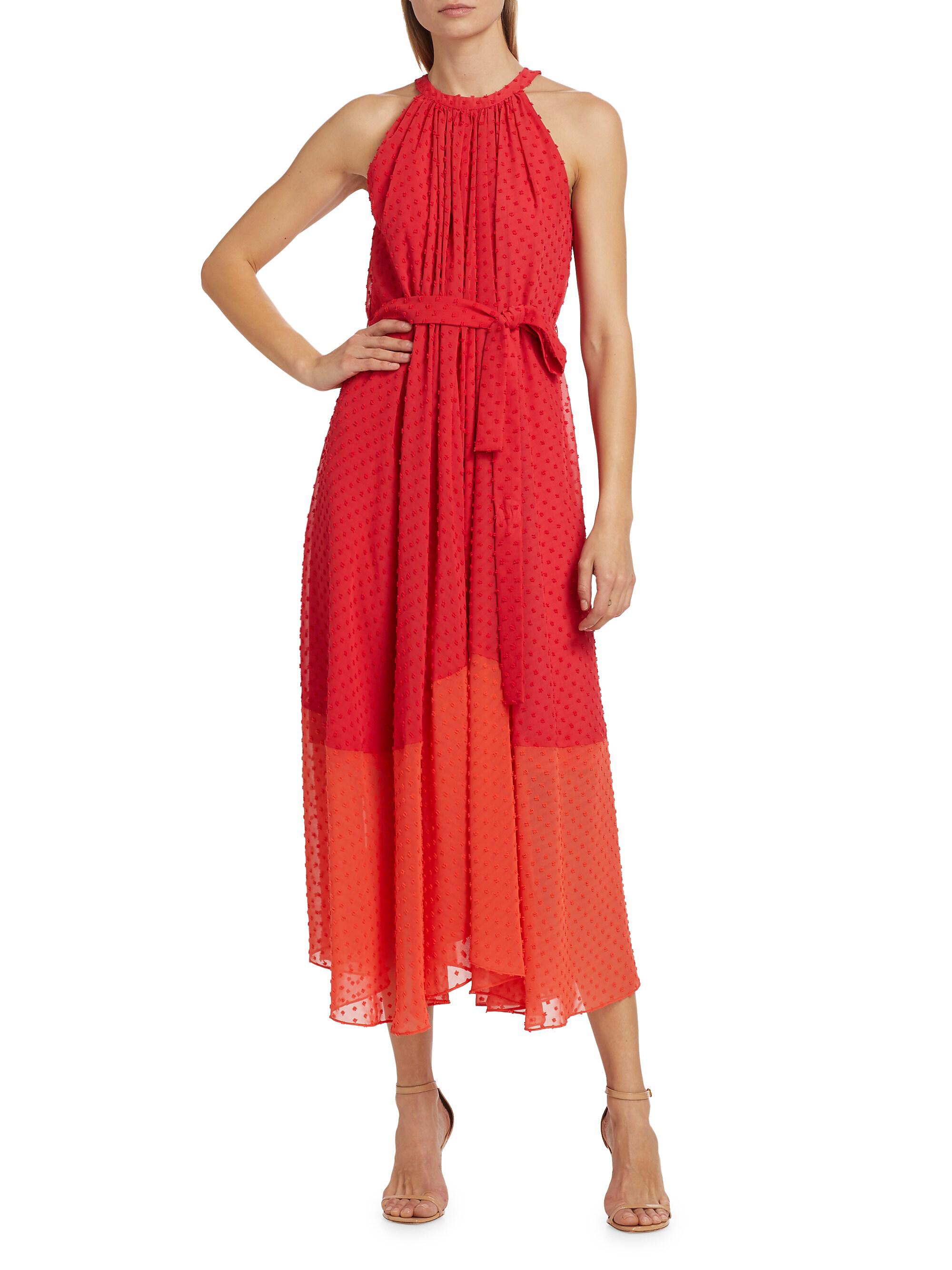 Click here for Elie Tahari Womens Jeanne Colorblocked Tie-Waist S... prices