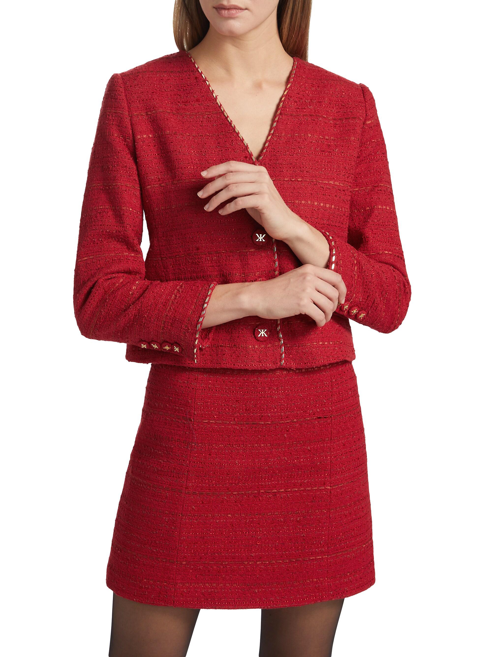 Click here for Kobi Halperin Womens Clara Tweed Cropped Jacket -... prices